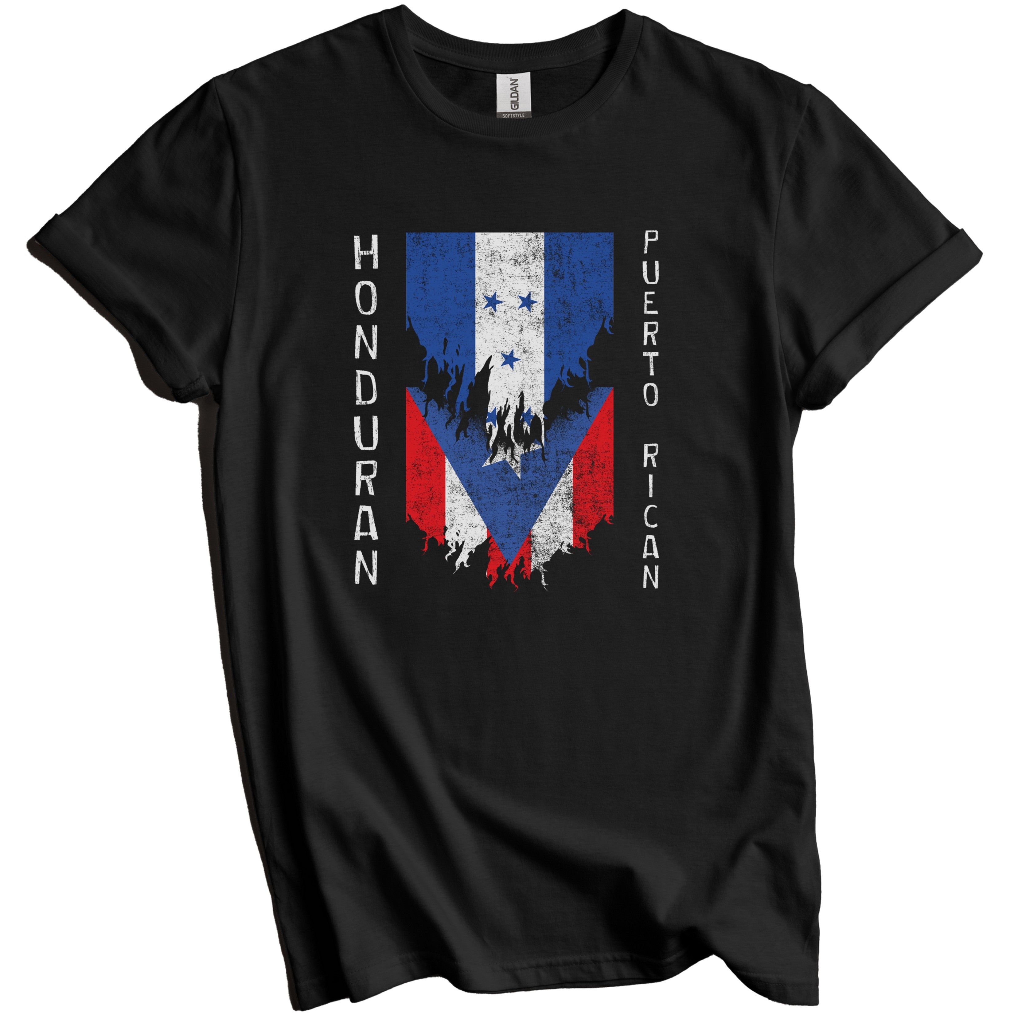 Honduran Puerto Rican Flags Ripped Torn Honduras Puerto Rico T-Shirt ...