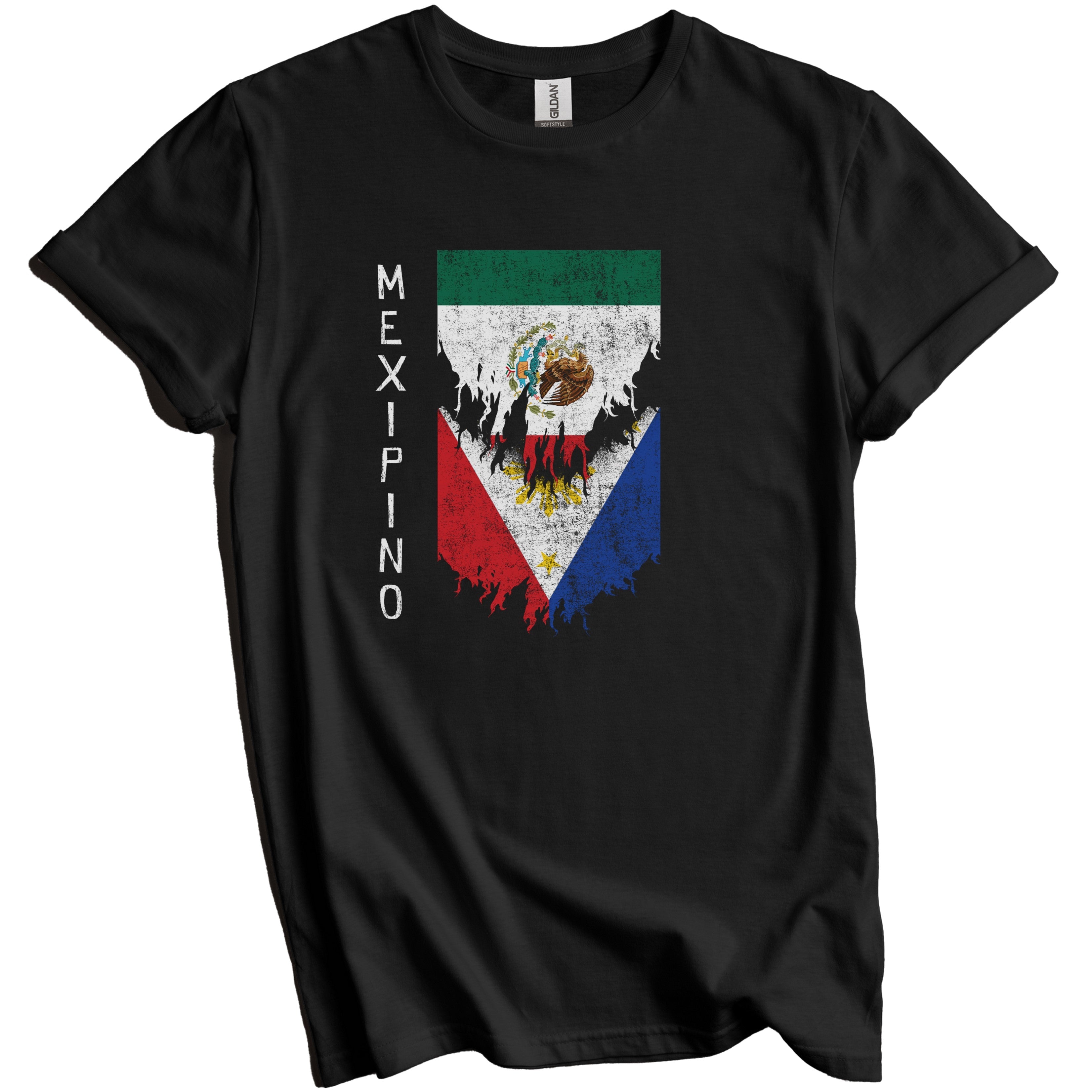 Mexican Filipino Flags Ripped Mexico Philippines Mexipino T-Shirt – Really Awesome Shirts