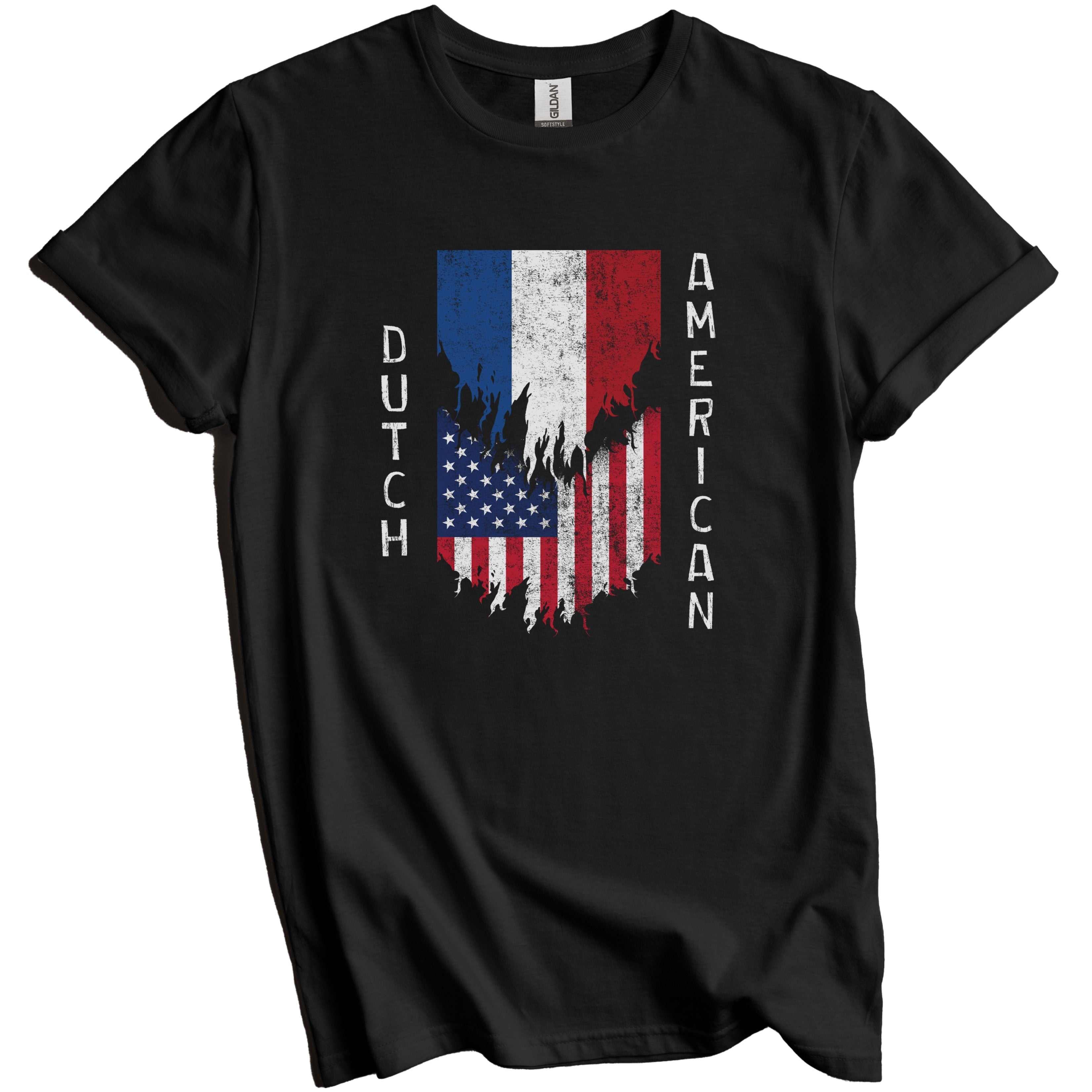 Dutch American Flags Ripped Torn Netherlands T-Shirt – Really Awesome ...