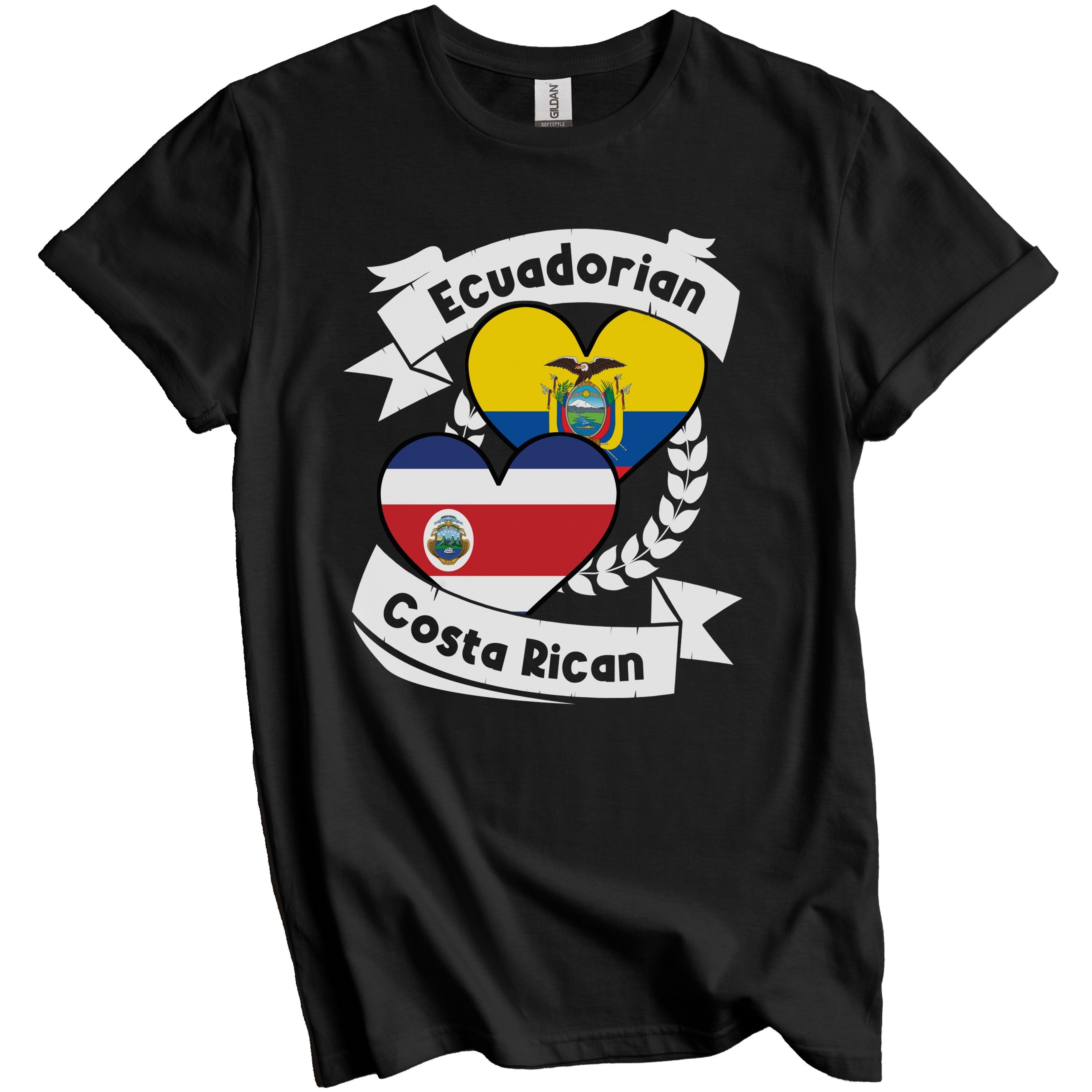 Ecuadorian Costa Rican Heart Flags Ecuador Costa Rica T-Shirt – Really ...