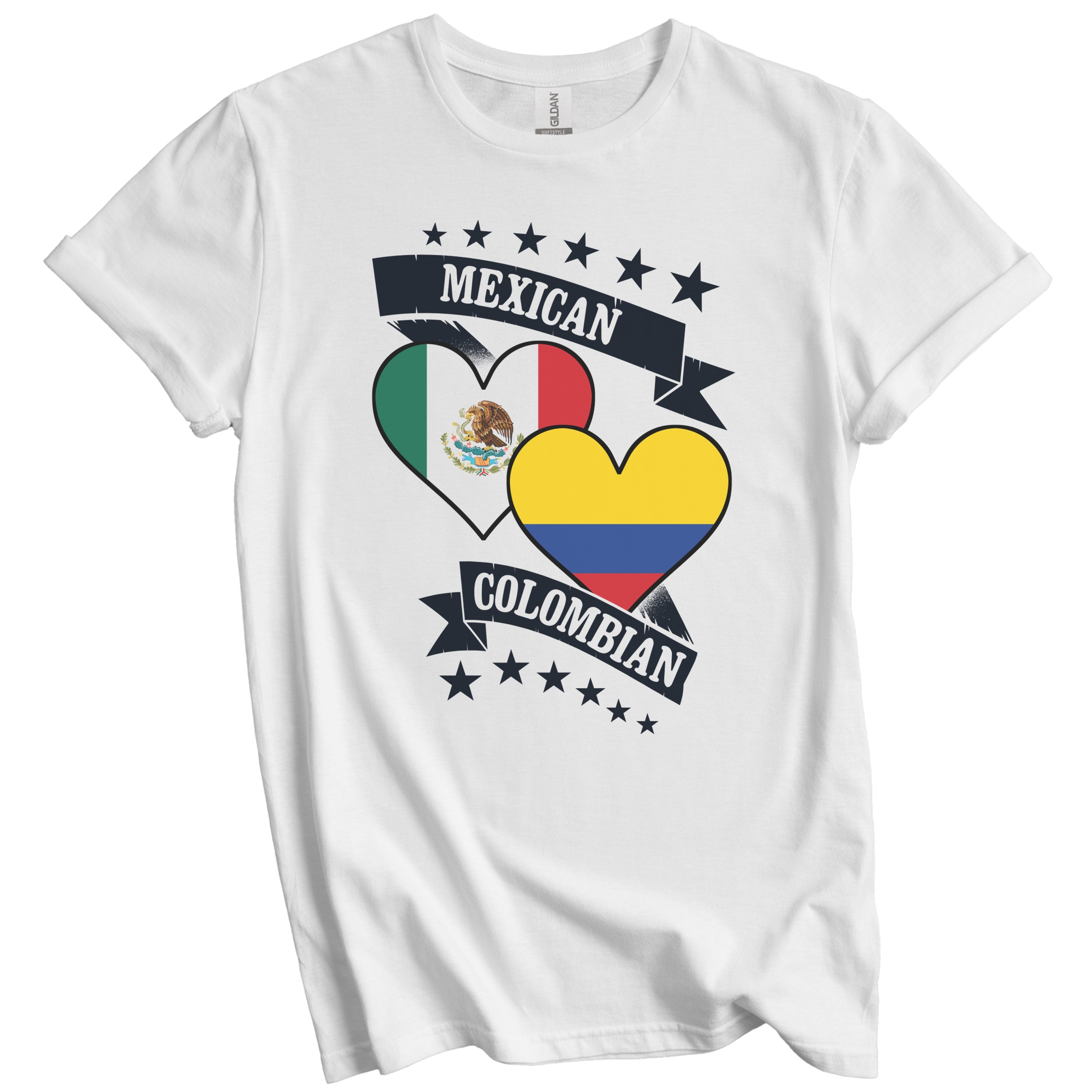 Mexican Colombian Heart Flags Mexico Colombia T-Shirt – Really Awesome ...