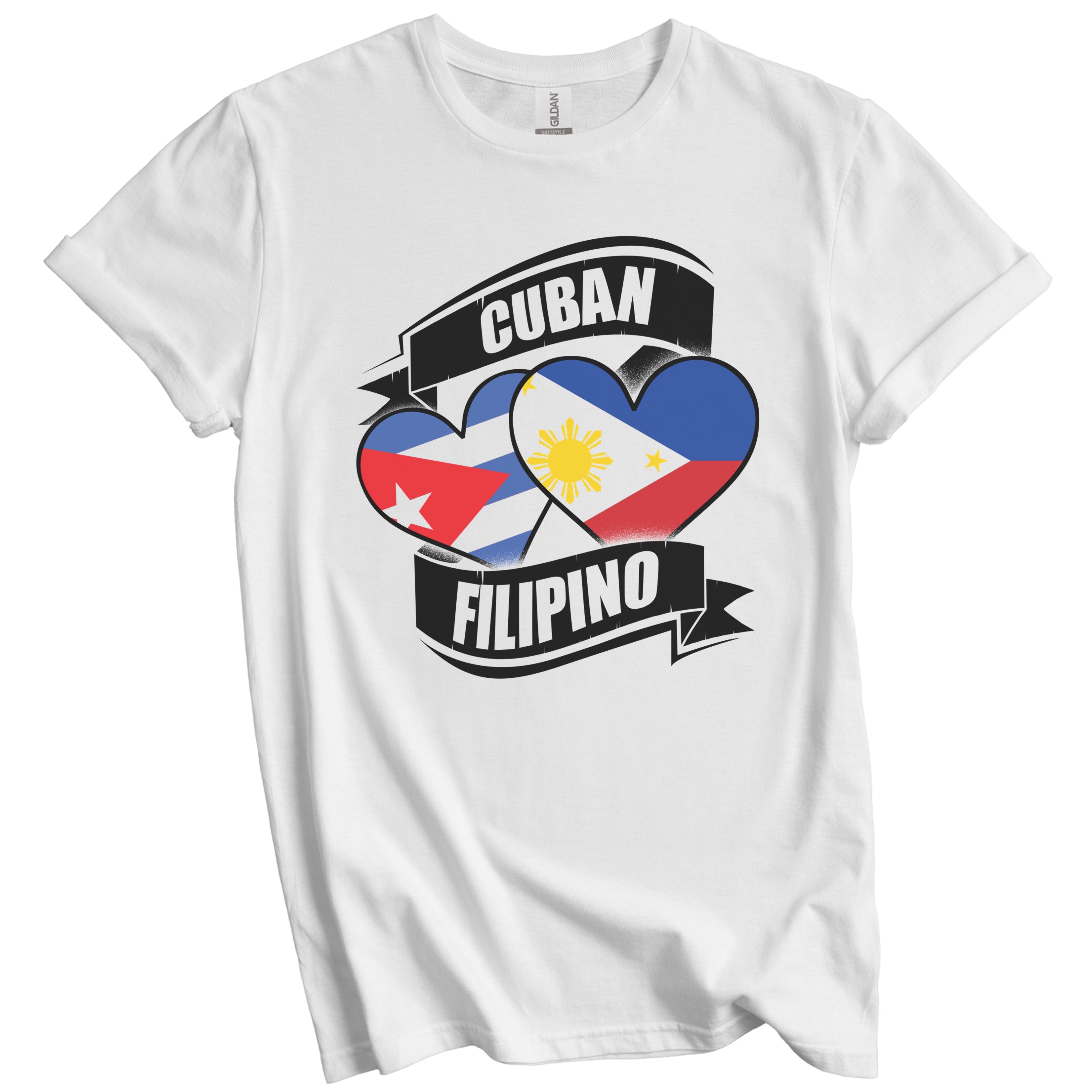 Cuban Filipino Hearts Cuba Philippines Flags T-Shirt – Really Awesome ...