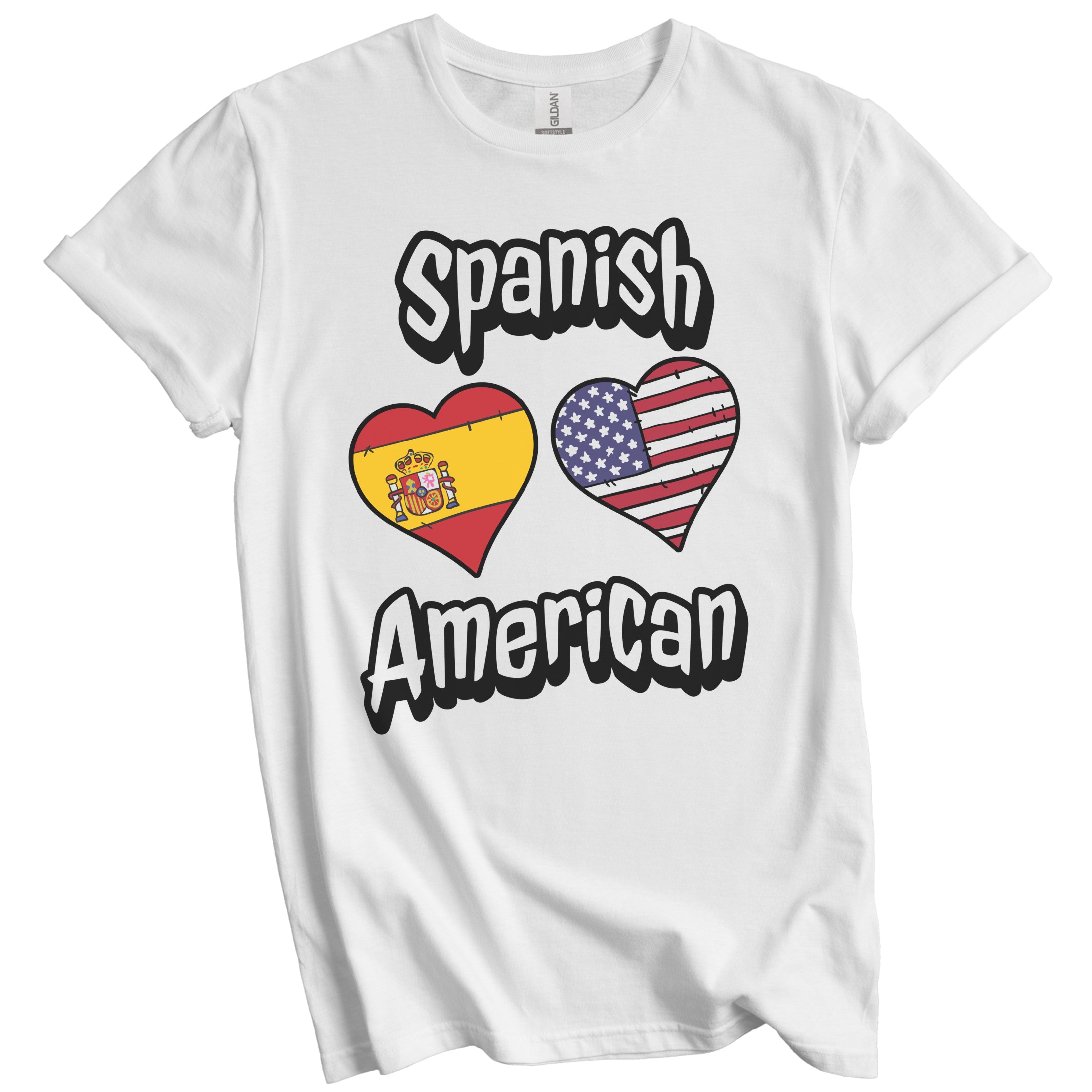 Spanish American Flag Hearts Combo Spain T-Shirt – Really Awesome Shirts