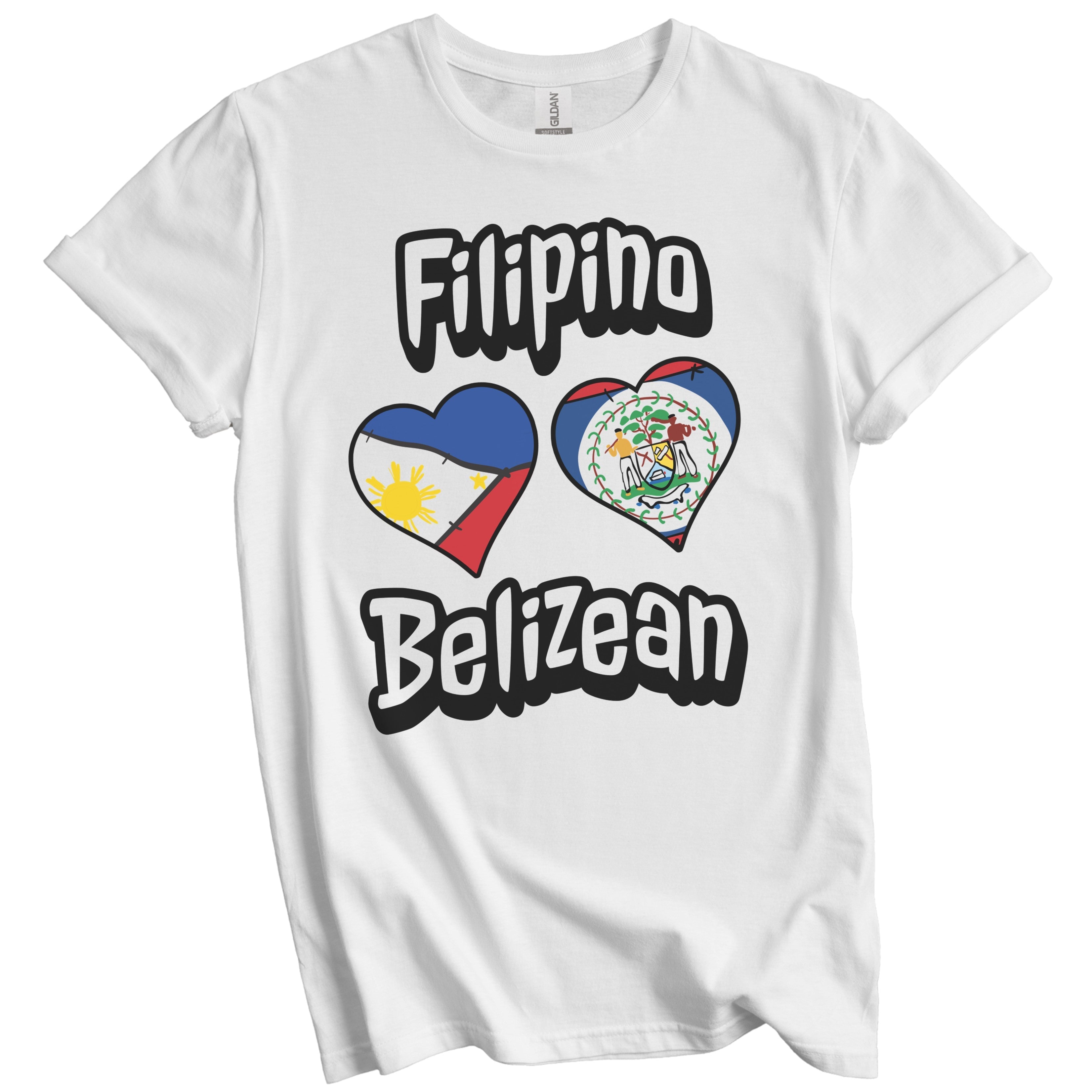 Filipino Belizean Flag Heart Combo Philippines Belize T-Shirt – Really Awesome Shirts