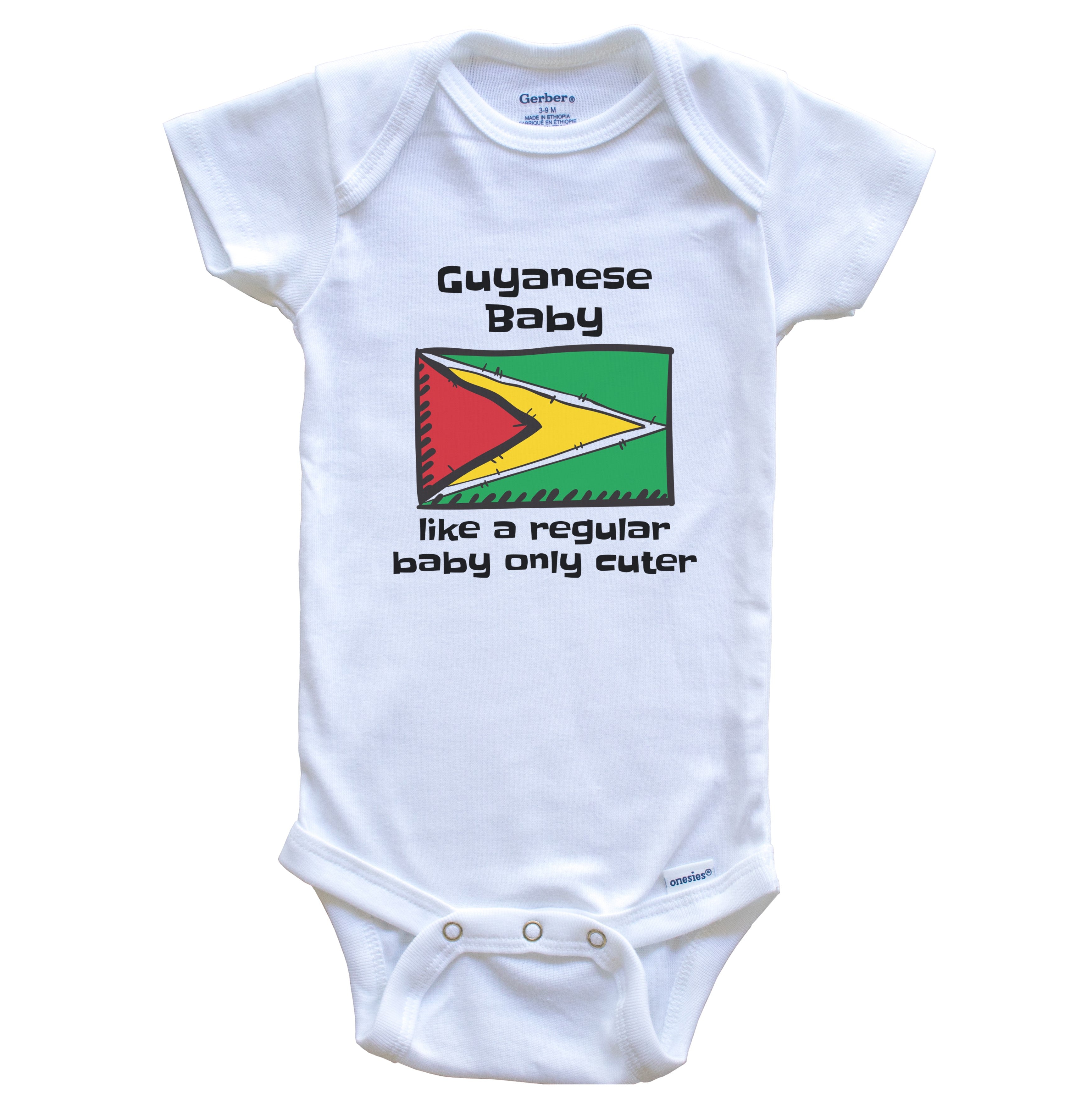 Guyanese Baby Like A Regular Baby Only Cuter Funny Guyana Flag Baby Bo ...