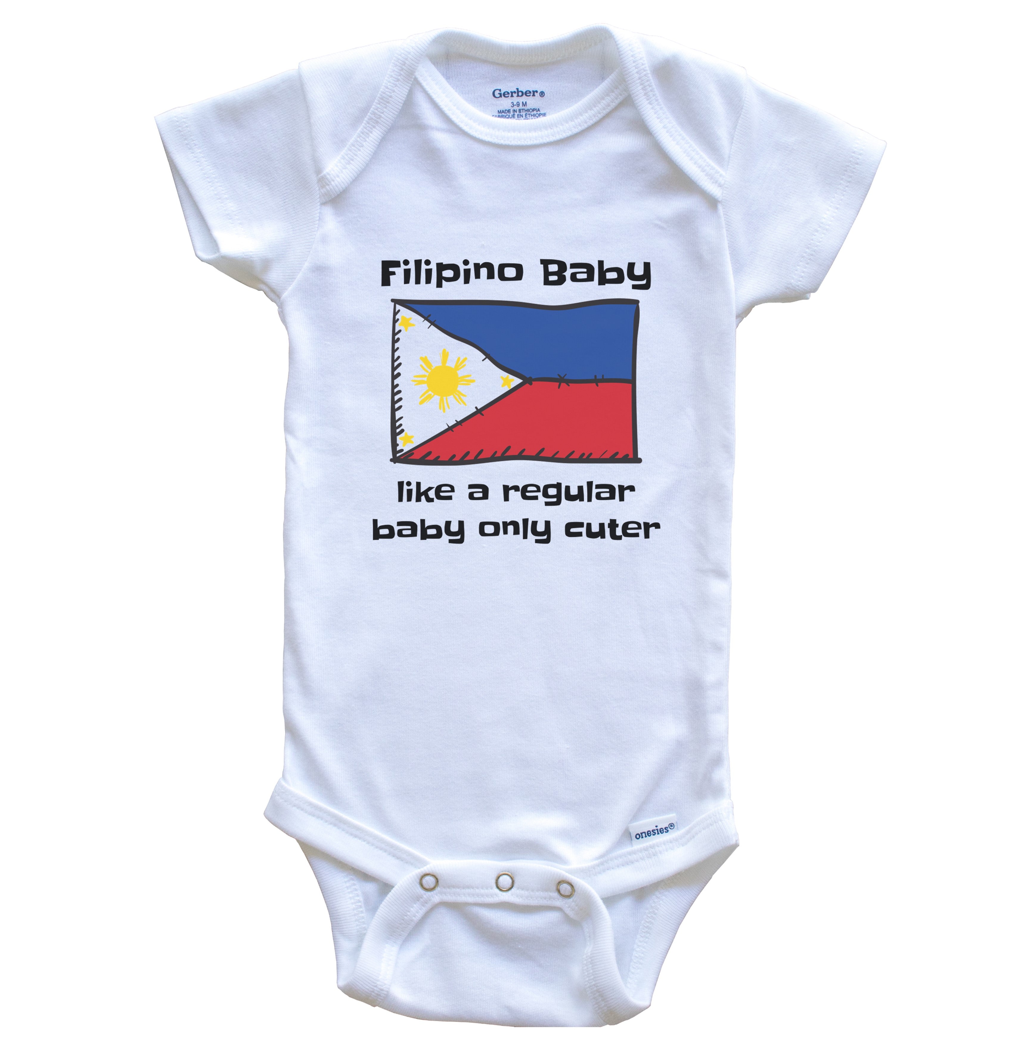 Filipino Baby Like A Regular Baby Only Cuter Funny Philippines Flag Ba ...