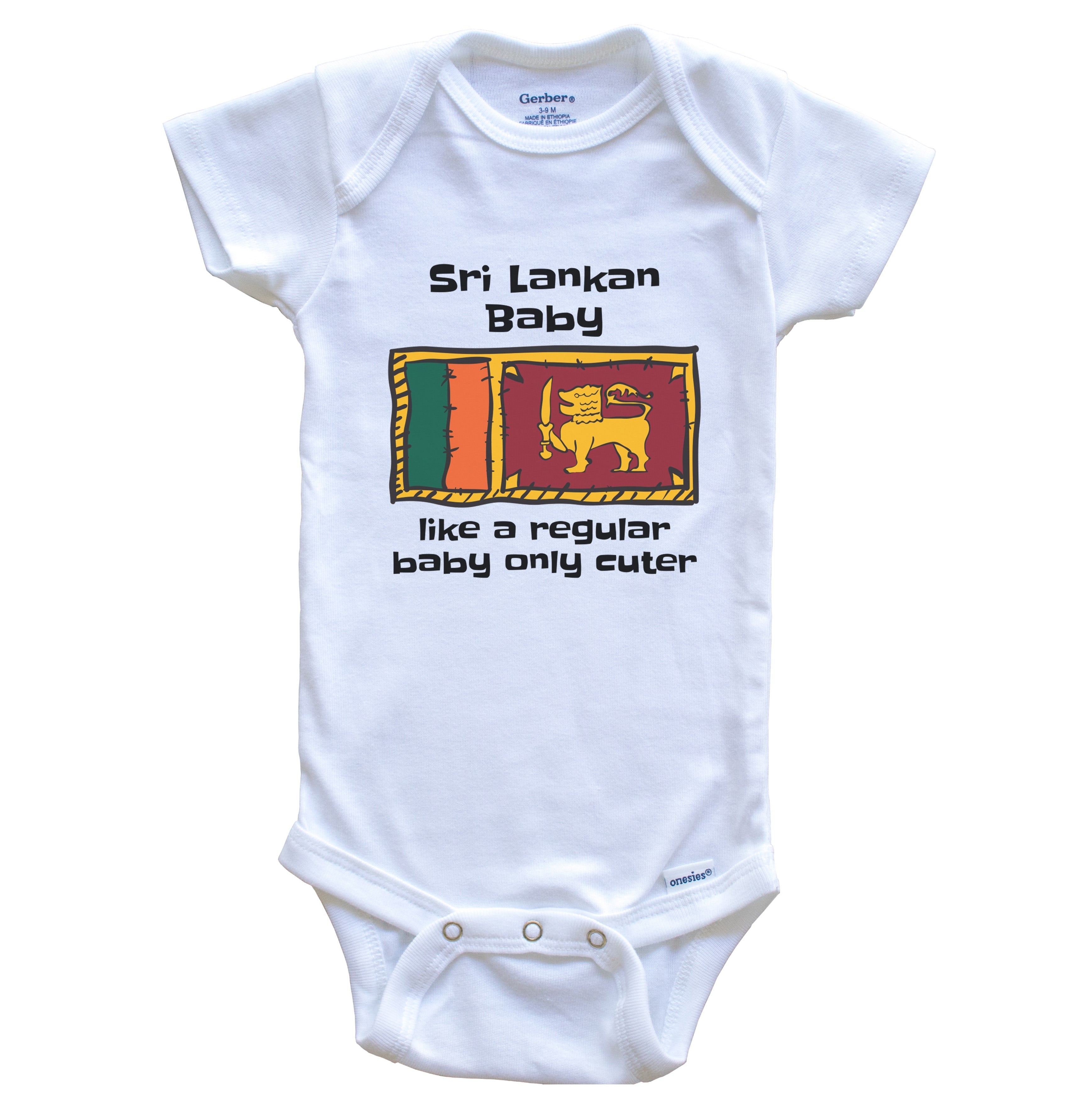 Sri Lankan Baby Like A Regular Baby Only Cuter Funny Sri Lanka Flag Ba ...