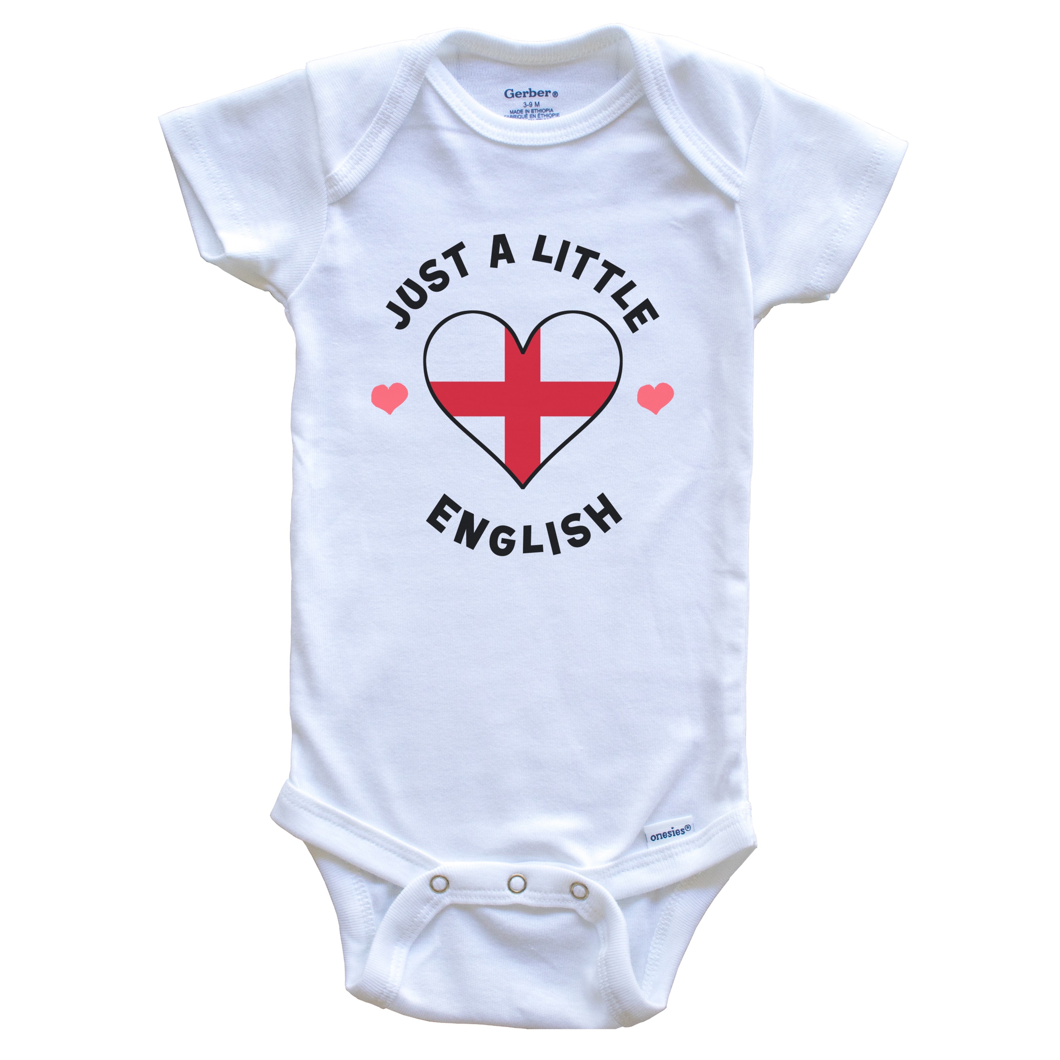 English Flag Heart Just A Little English England Baby Bodysuit – Really ...
