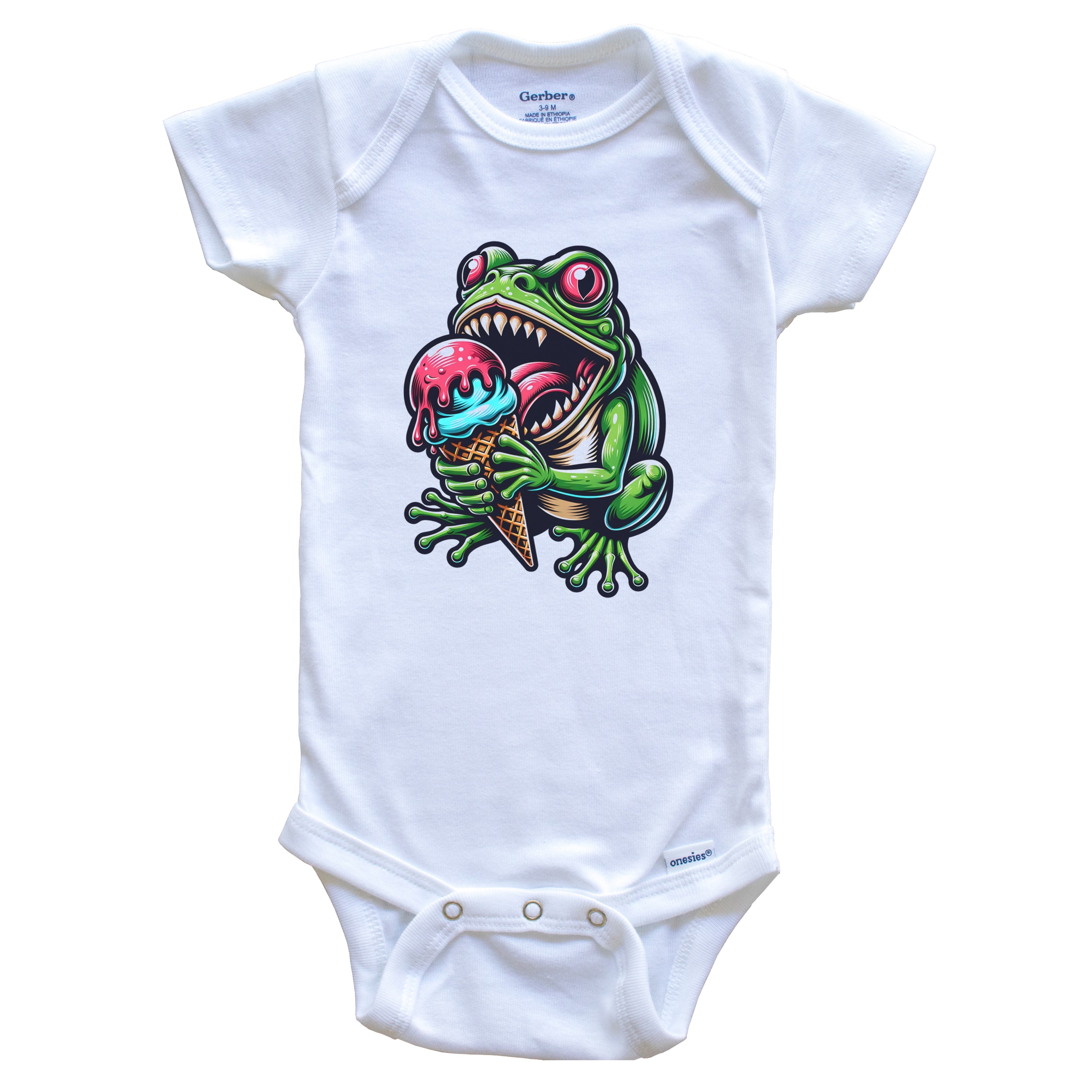 Frog Eating Ice Cream Funny Cartoon Summer Baby Bodysuit – Really ...