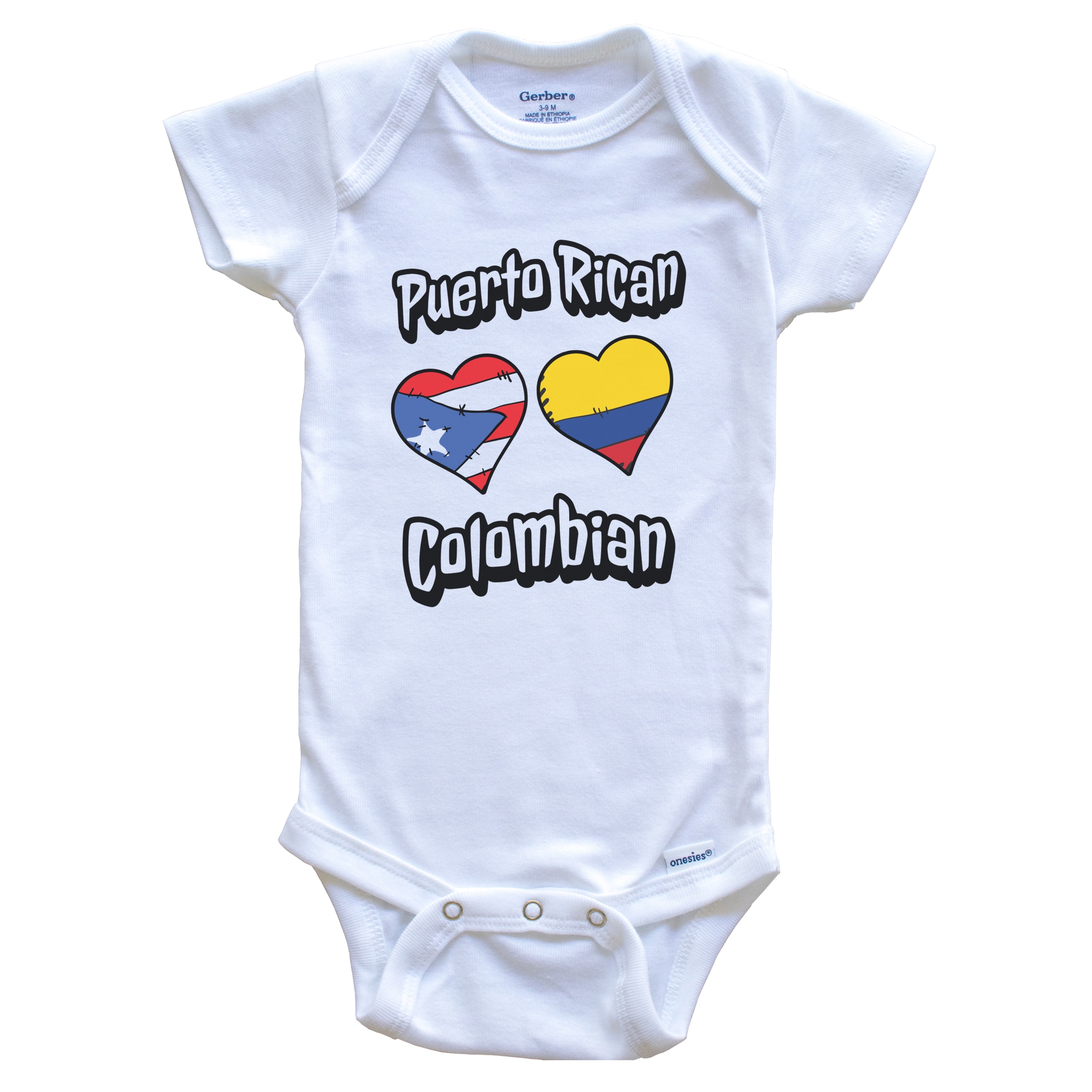 Puerto Rican Colombian Flag Heart Combo Puerto Rico Colombia Baby Body ...