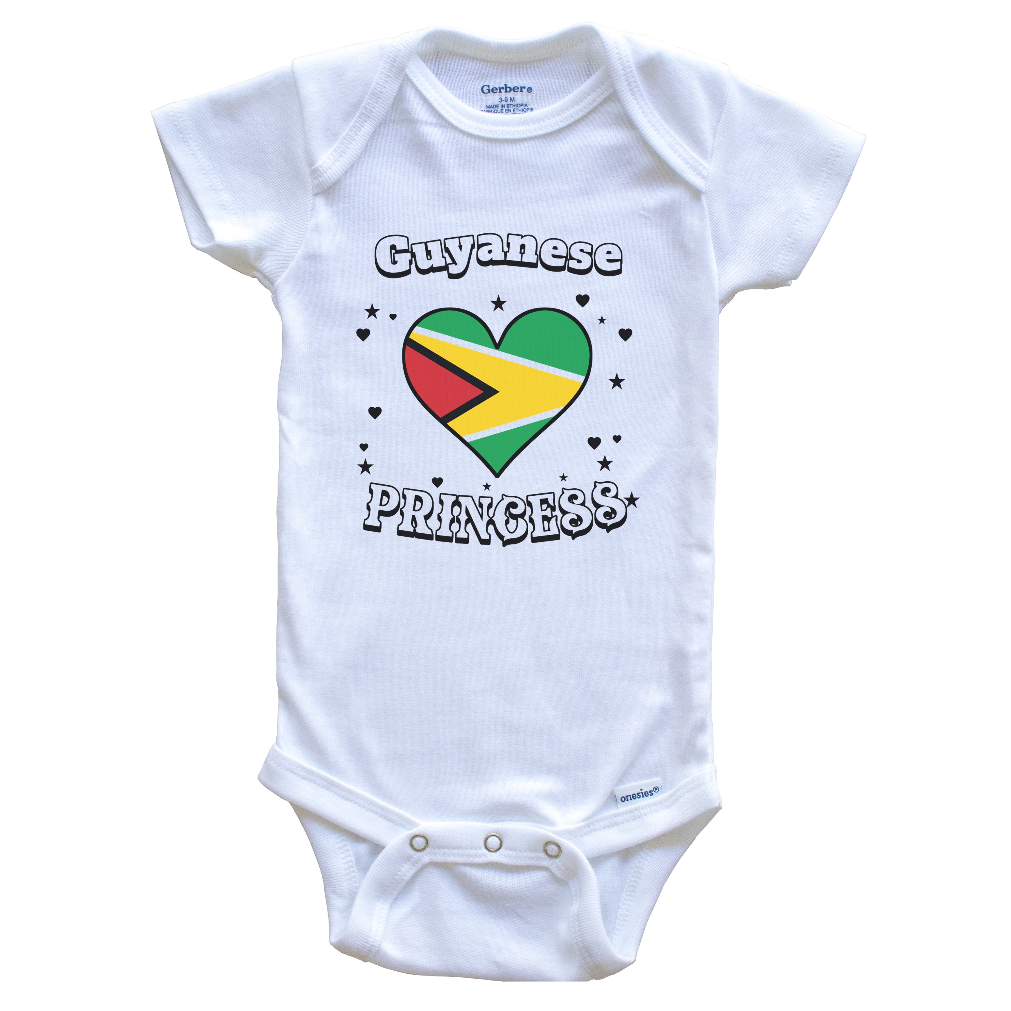 Guyanese Princess Guyana Flag Heart Baby Girl Bodysuit – Really Awesome ...