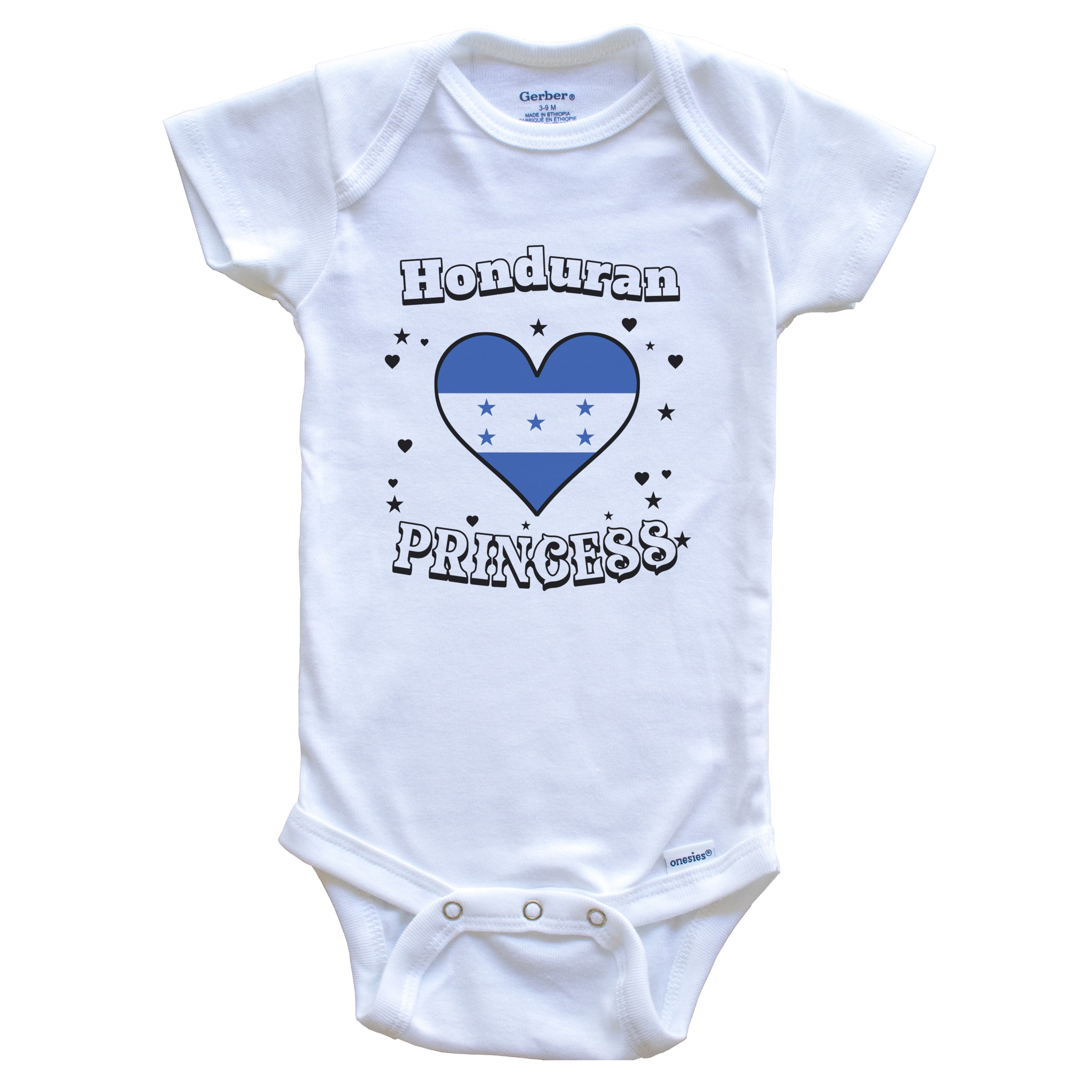 Honduran Princess Honduras Flag Heart Baby Girl Bodysuit – Really ...