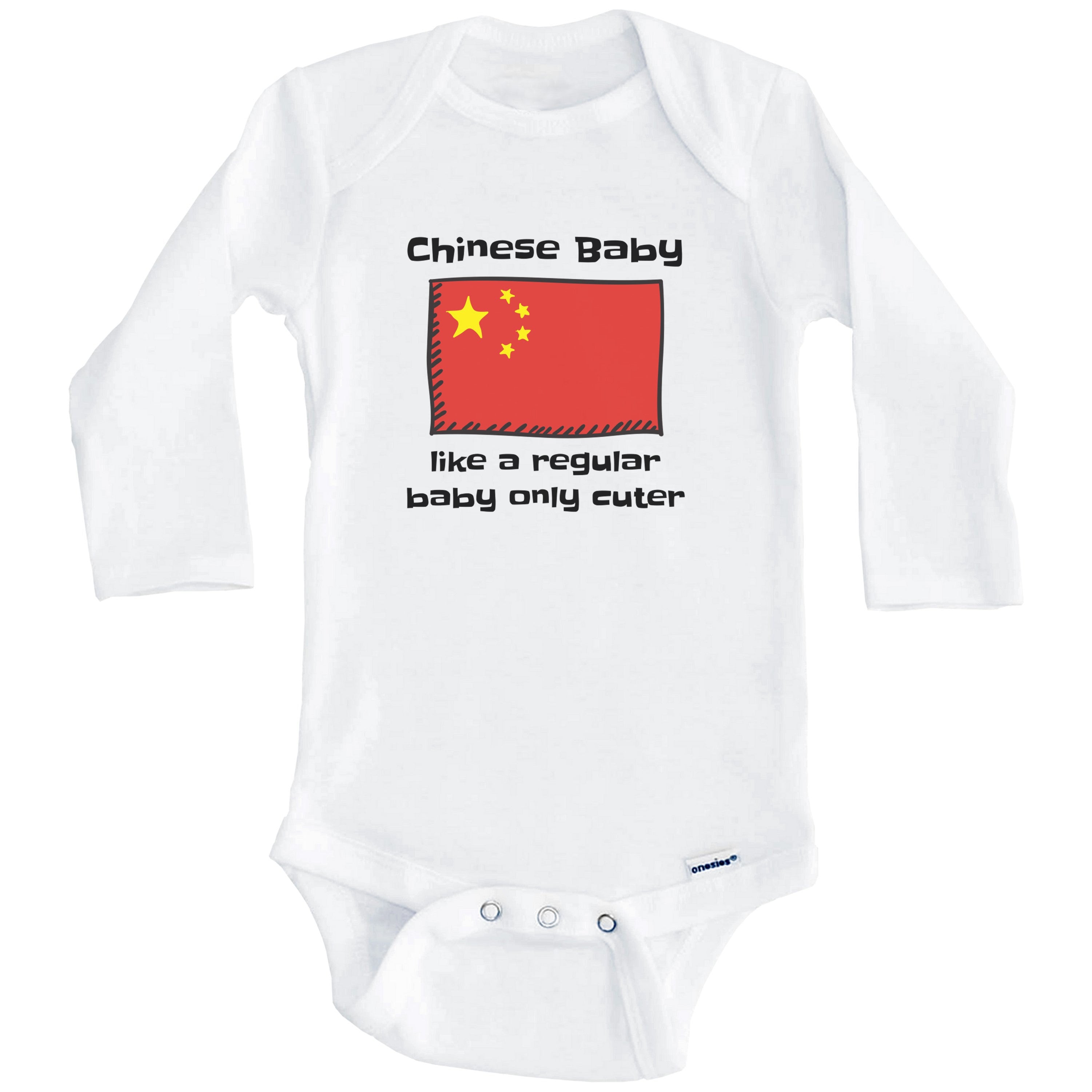 Chinese Baby Like A Regular Baby Only Cuter Funny China Flag Baby Body ...