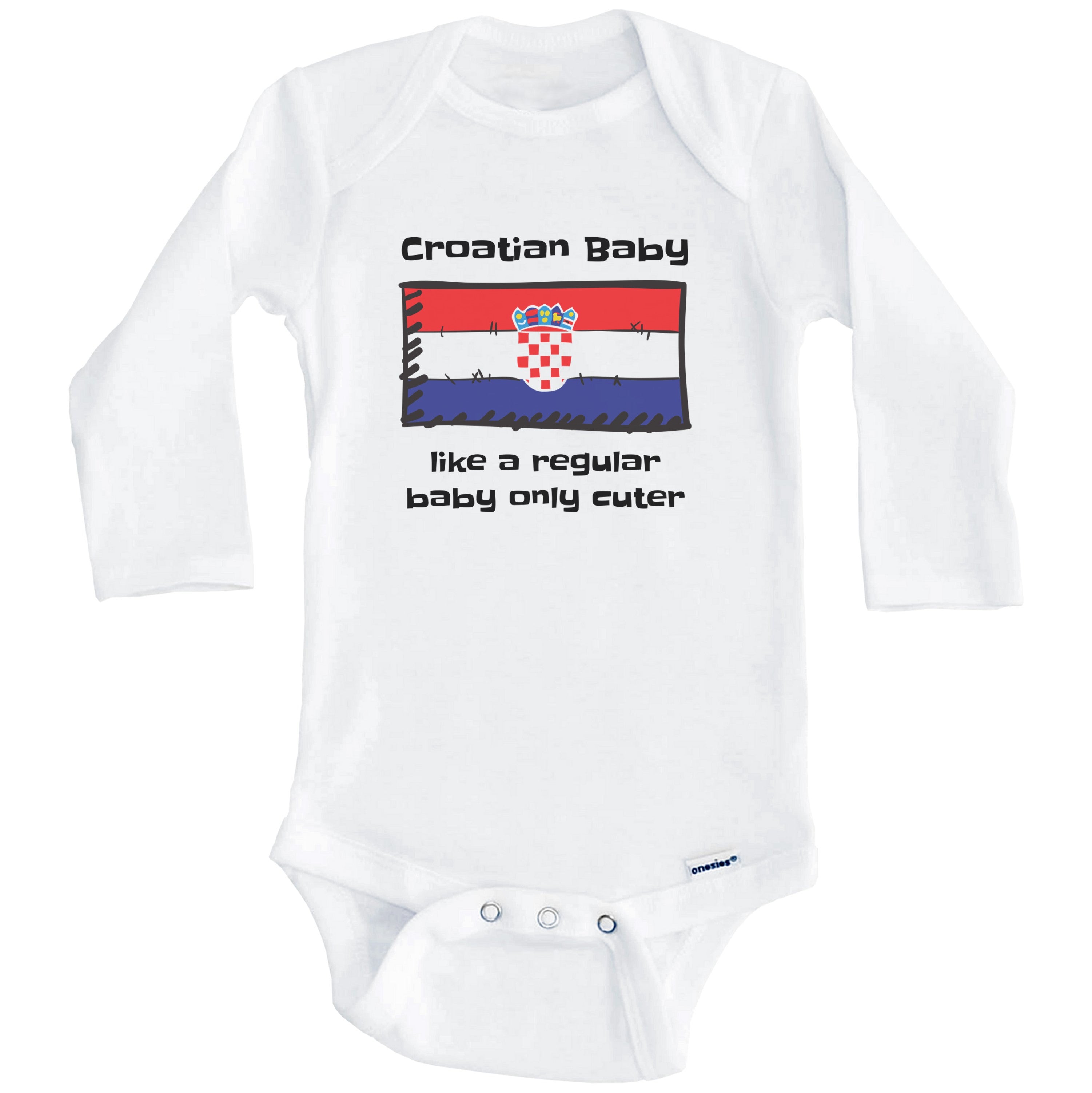Croatian Baby Like A Regular Baby Only Cuter Funny Croatia Flag Baby B ...