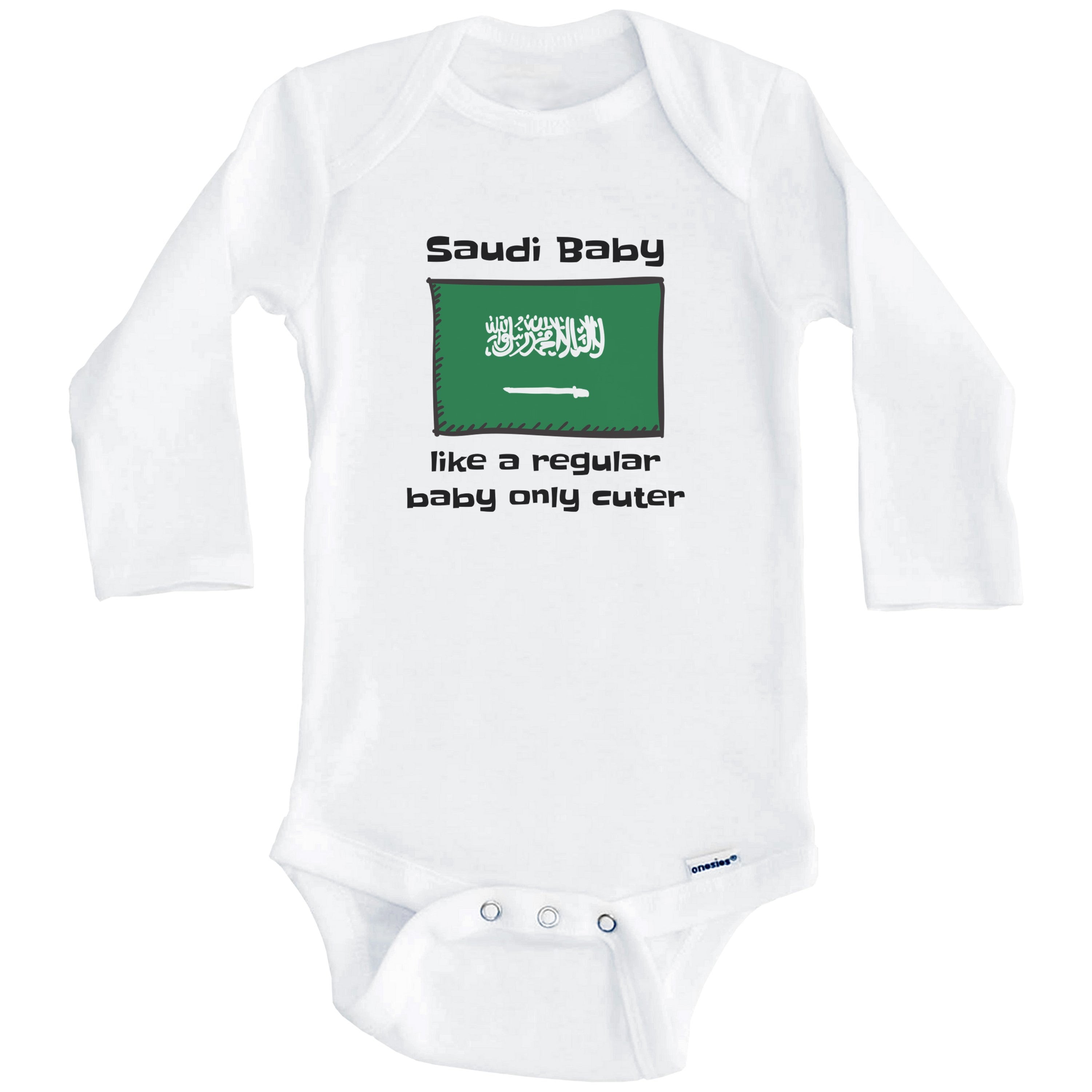 Saudi Baby Like A Regular Baby Only Cuter Funny Saudi Arabia Flag Baby ...