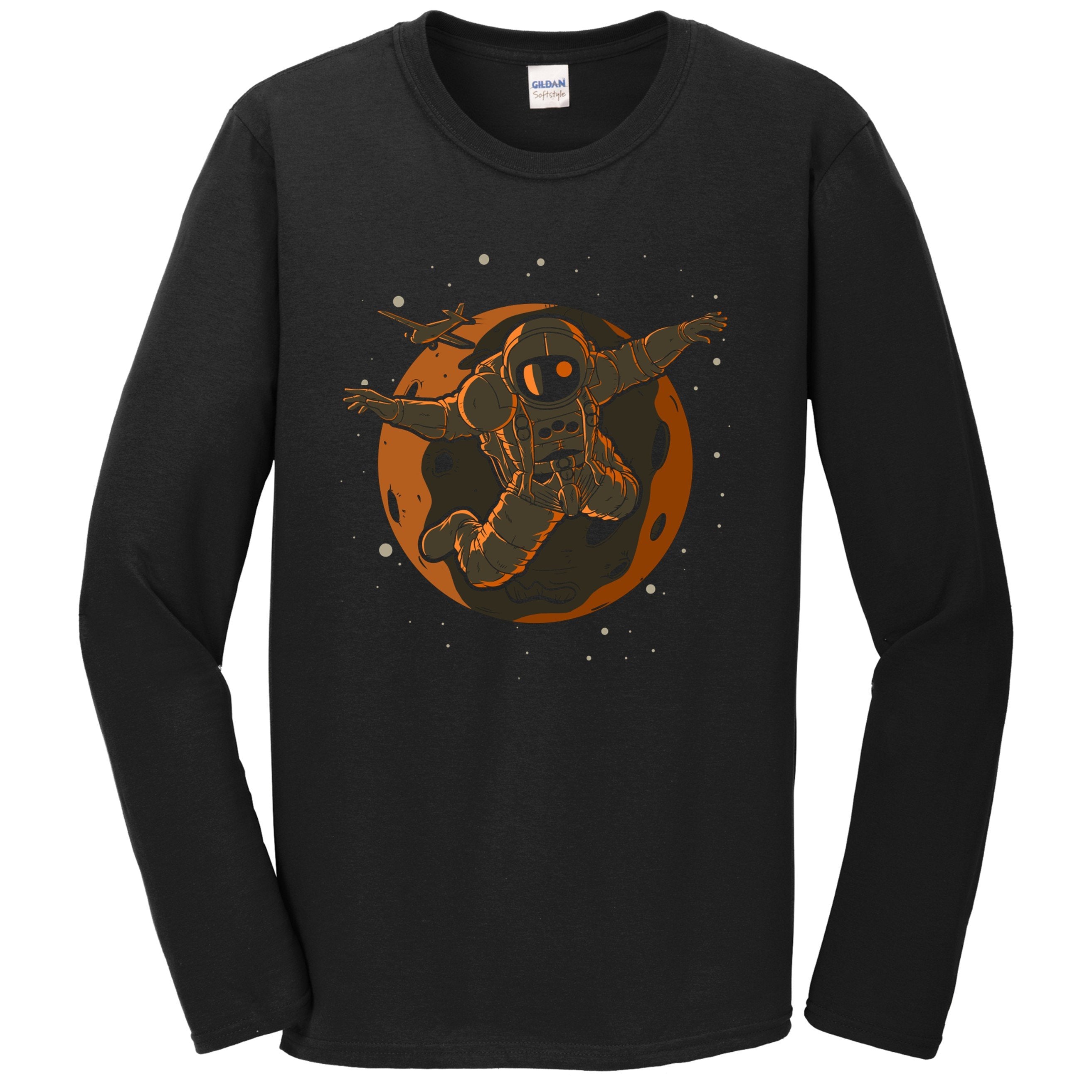 Skydiver Astronaut Outer Space Spaceman Skydiving Long Sleeve T-Shirt ...