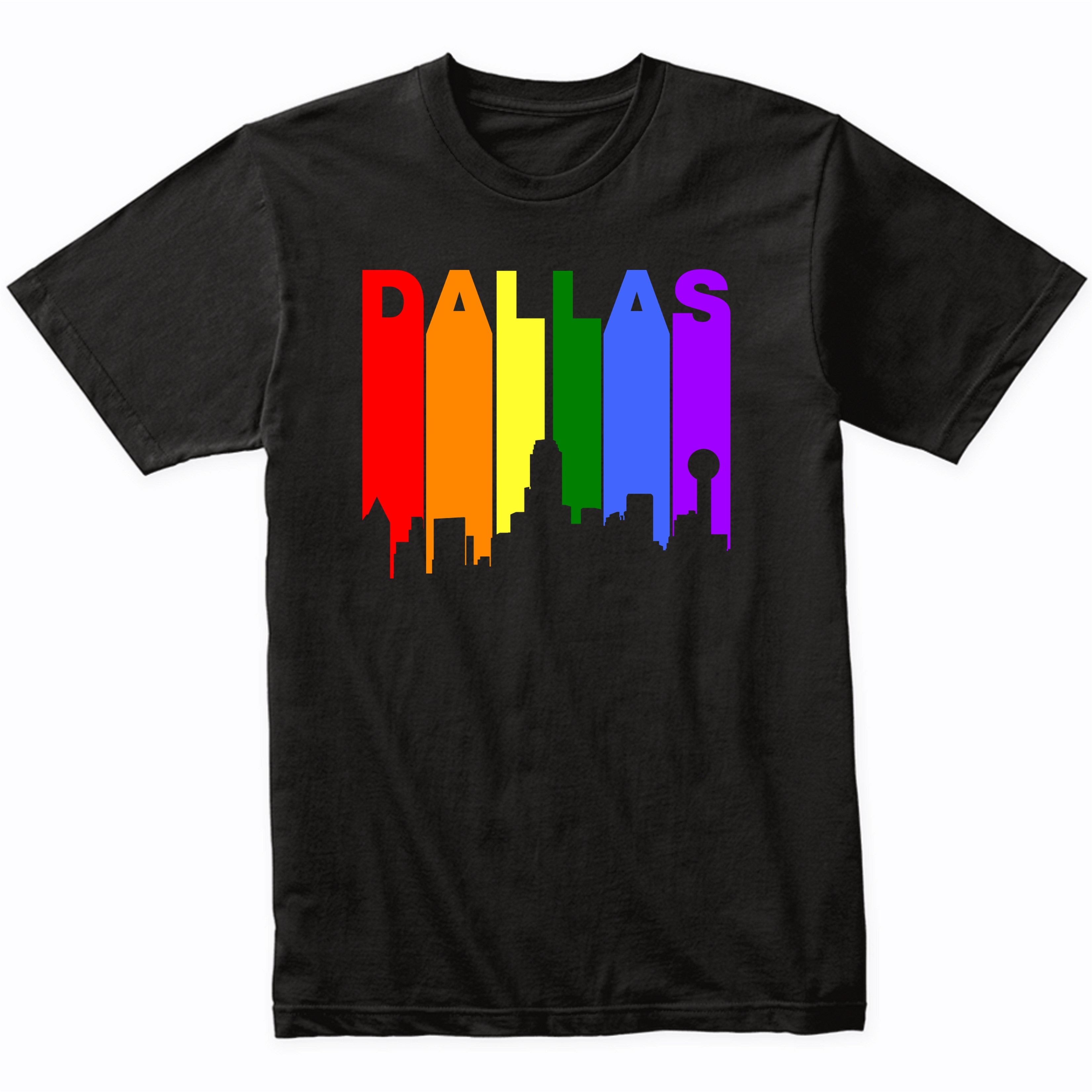 Dallas Texas LGBTQ Gay Pride Rainbow Skyline T-Shirt – Really Awesome ...