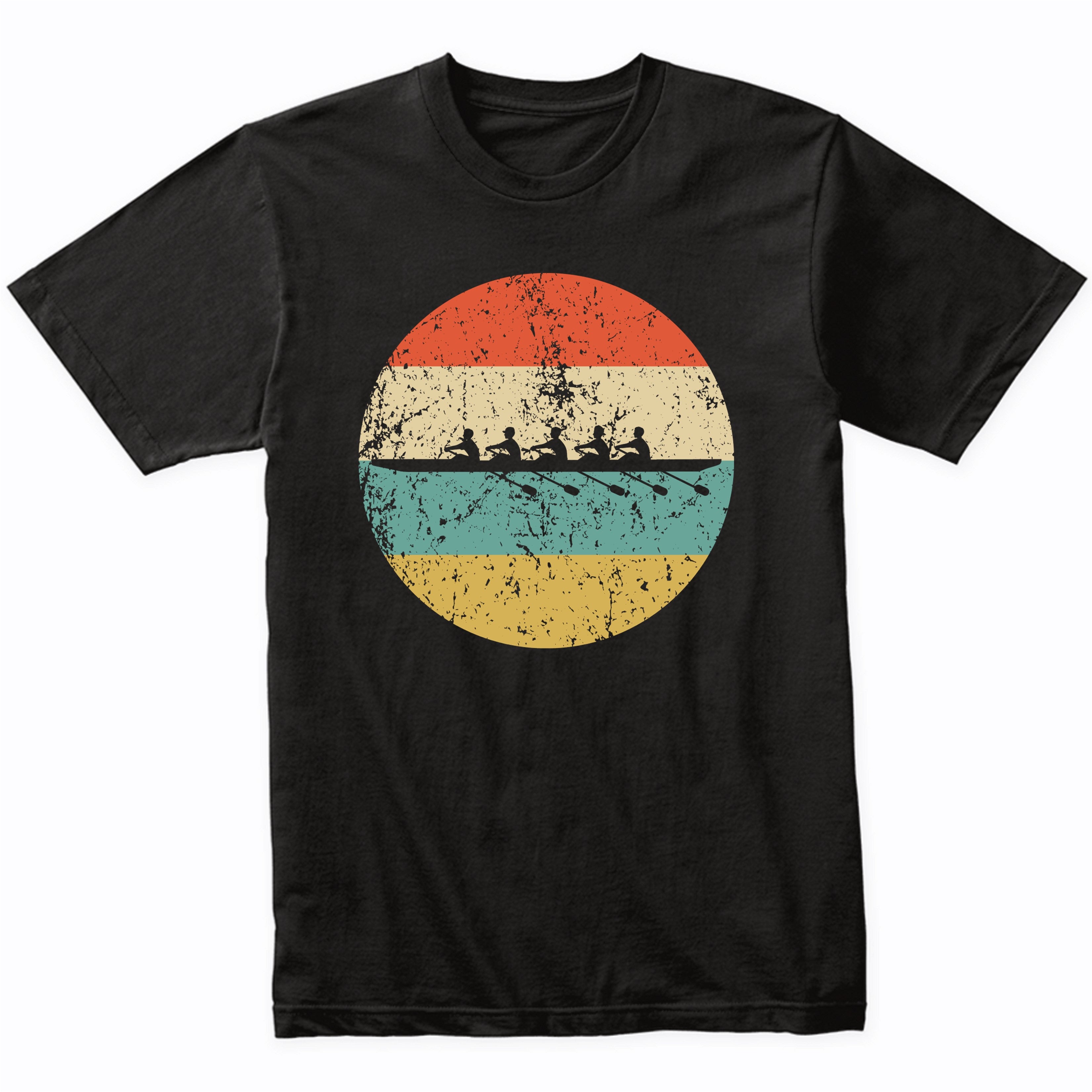 Crew Boat Rowing Silhouette Retro Sports T-Shirt – Really Awesome Shirts