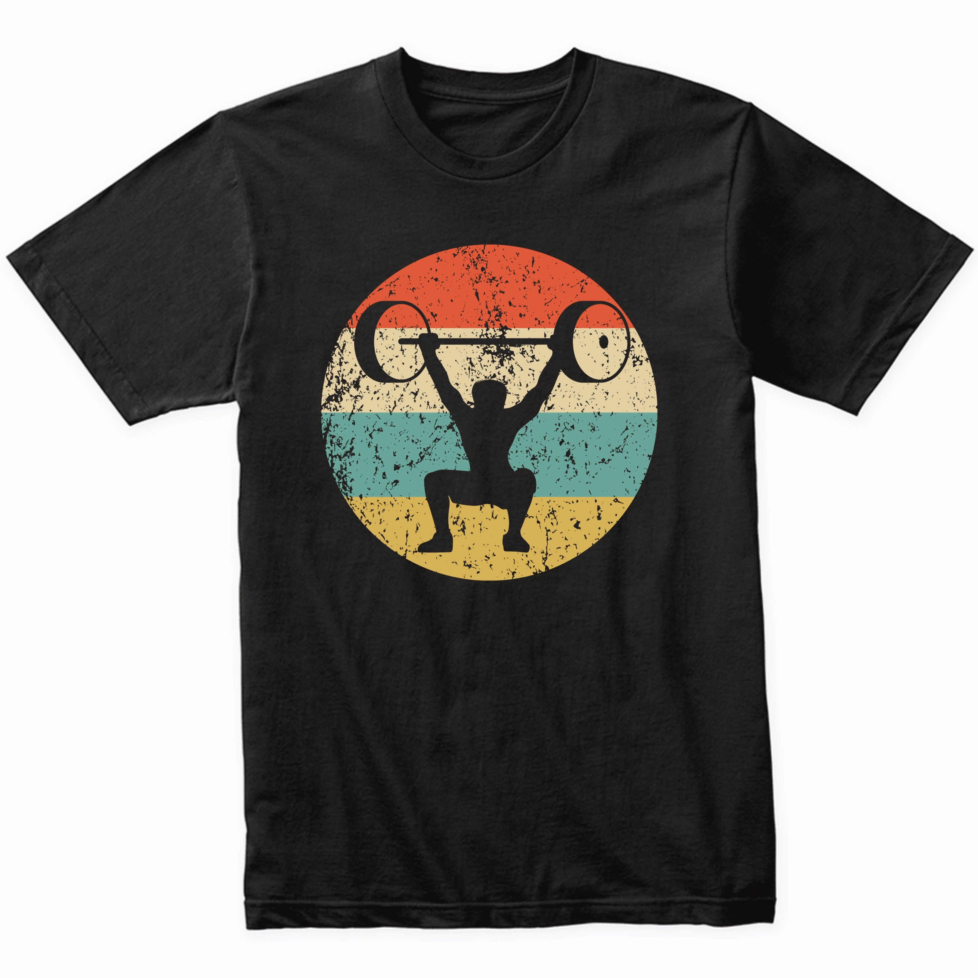 Powerlifting Weightlifter Retro Weightlifting Fitness T-Shirt – Really ...