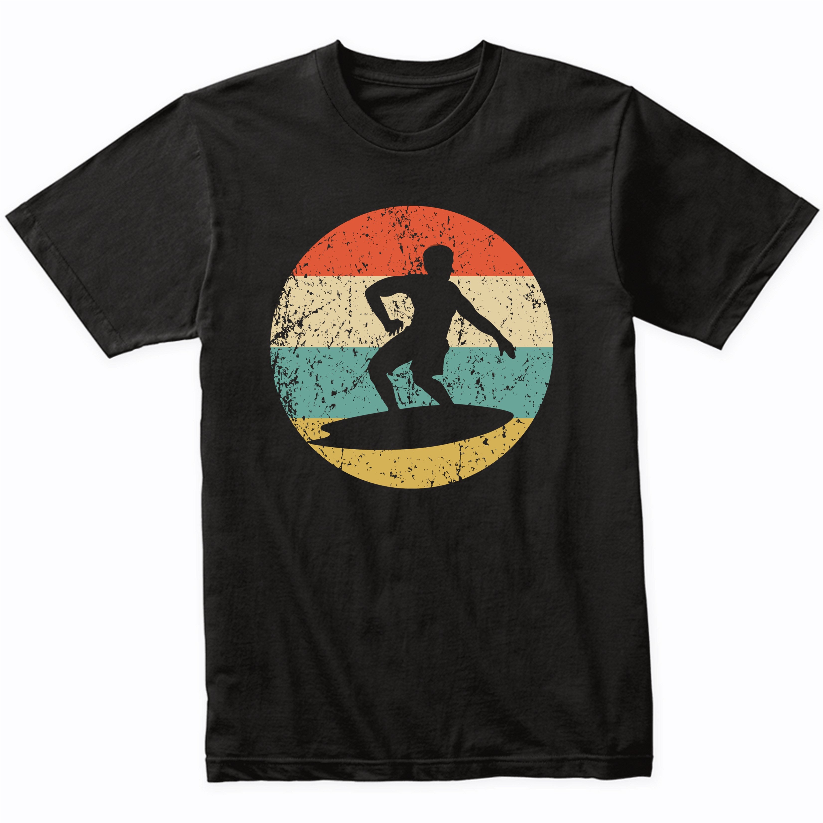 Surfing Silhouette Retro Surfer T-Shirt – Really Awesome Shirts