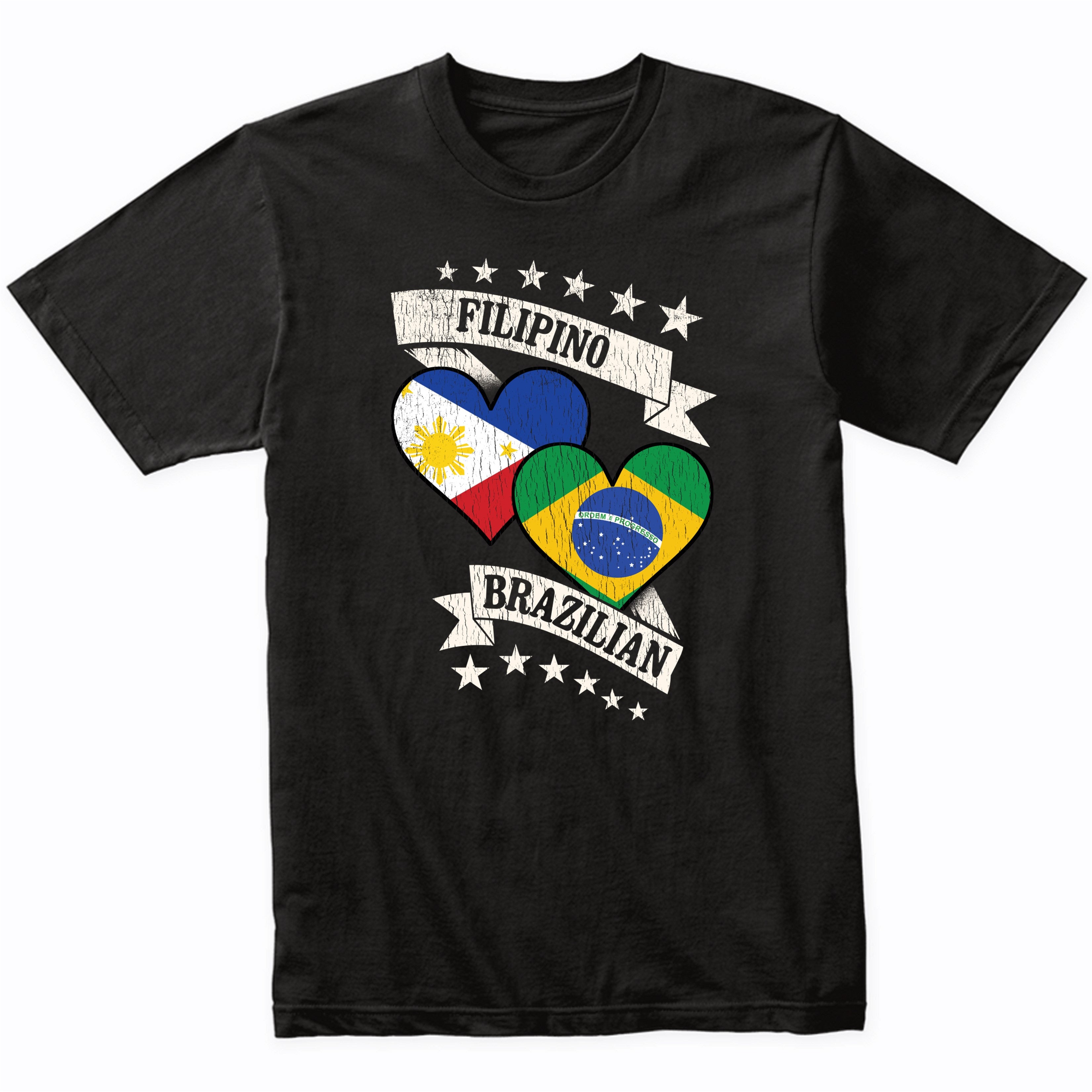 Filipino Brazilian Heart Flags Philippines Brazil T-Shirt – Really ...