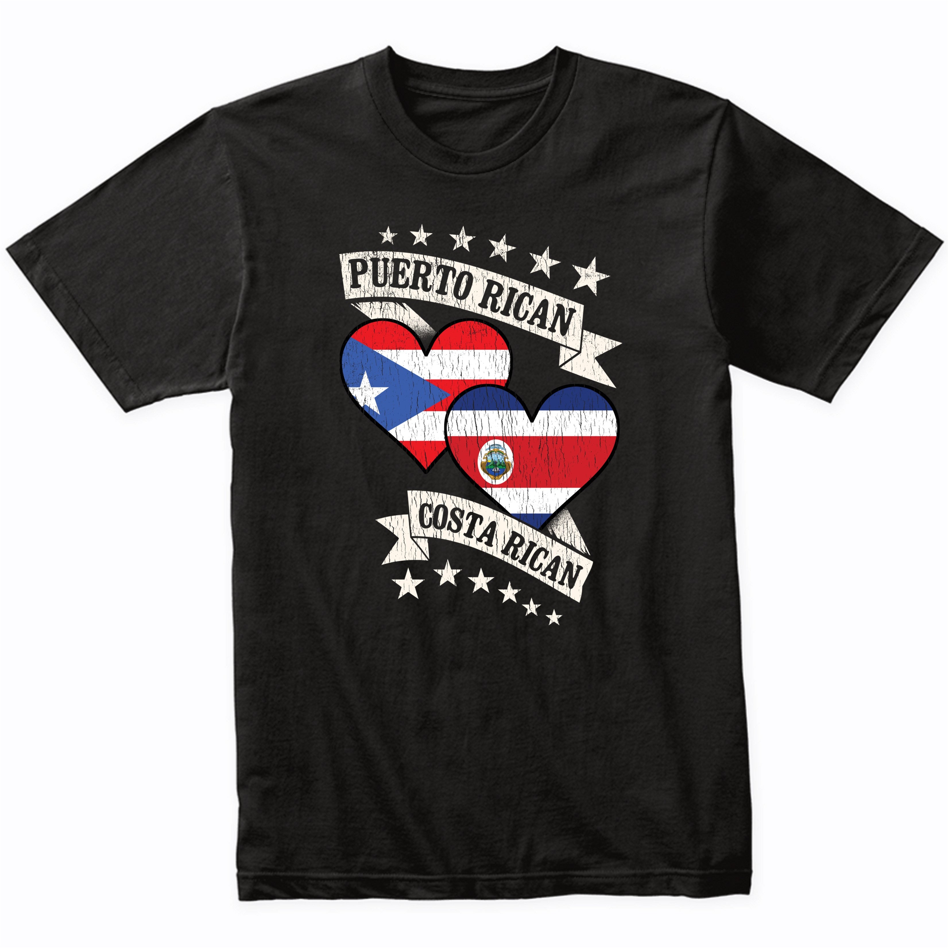 Puerto Rican Costa Rican Heart Flags Puerto Rico Costa Rica T-Shirt ...