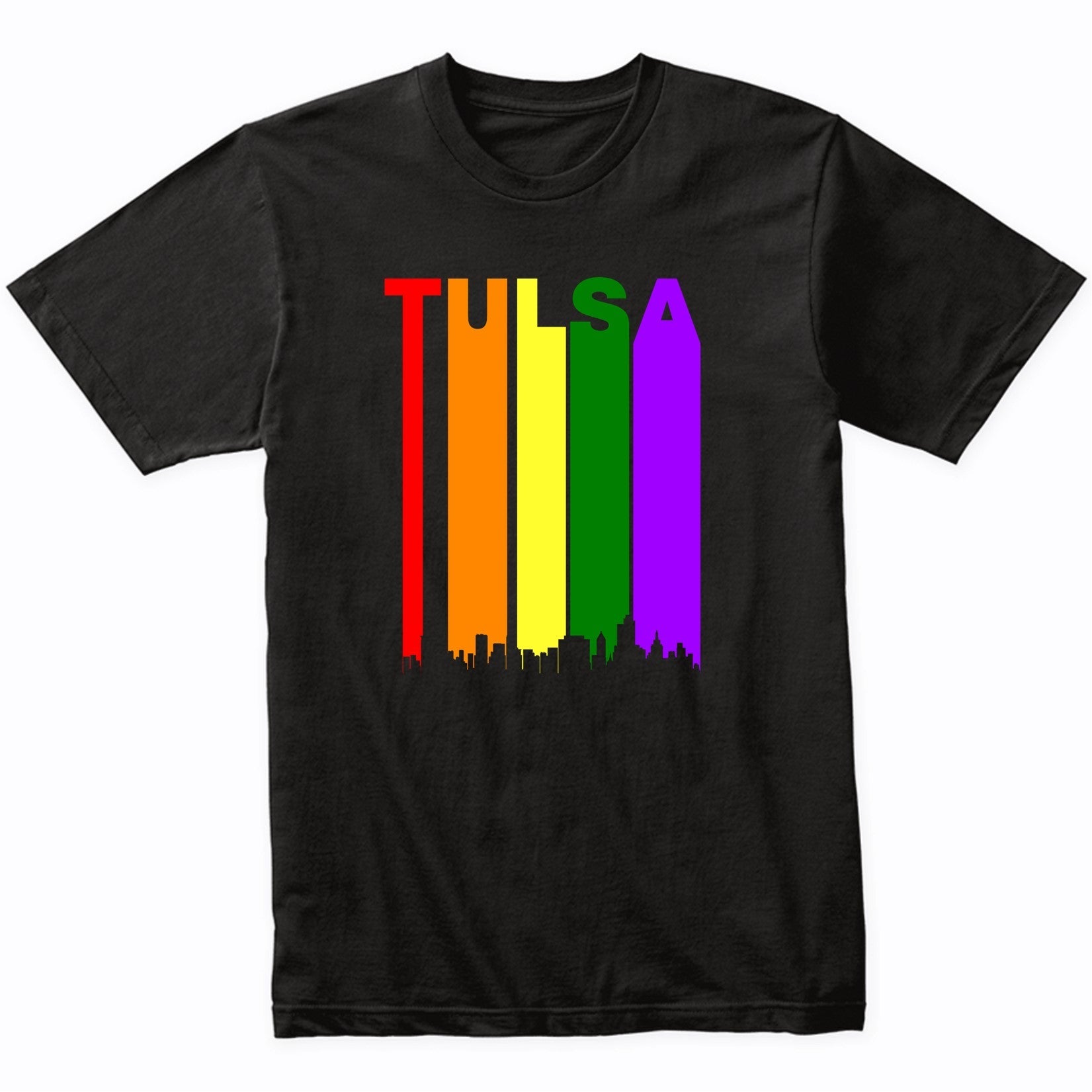 Tulsa Oklahoma Downtown Rainbow Skyline LGBT Gay Pride Shirt – Really ...