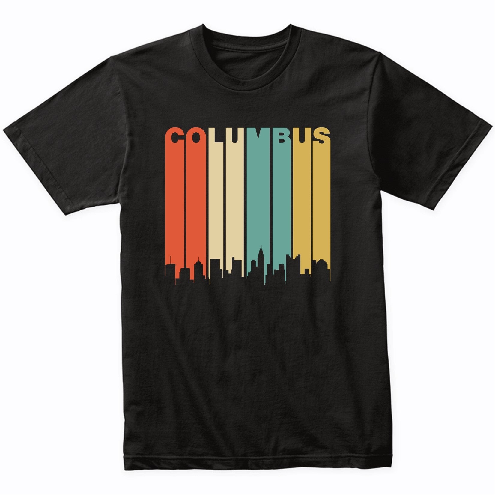 Retro 1970s Columbus Ohio Cityscape Downtown Skyline T-Shirt – Really ...