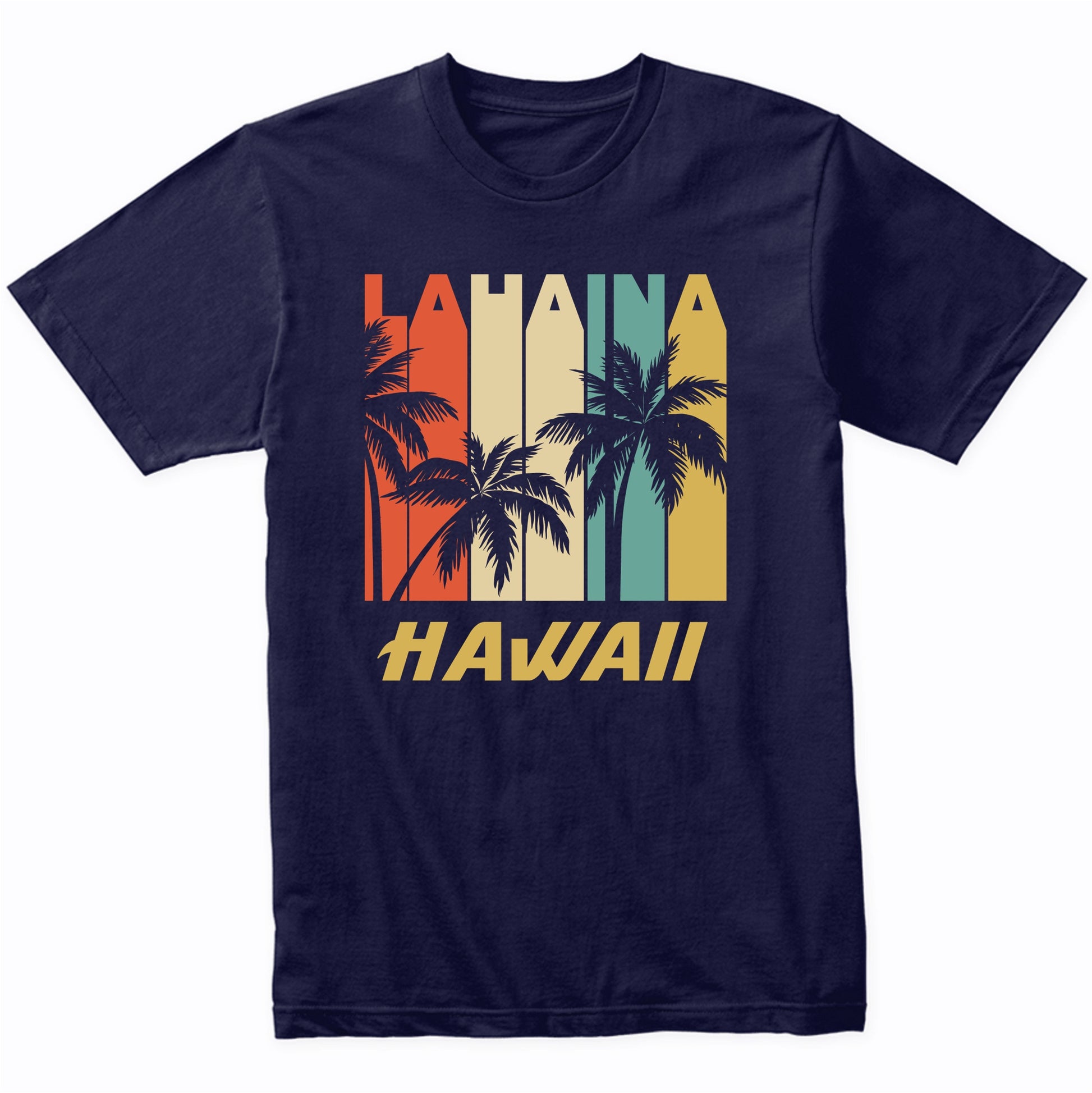Retro Lahaina Hawaii Palm Trees Vacation T-Shirt – Really Awesome Shirts
