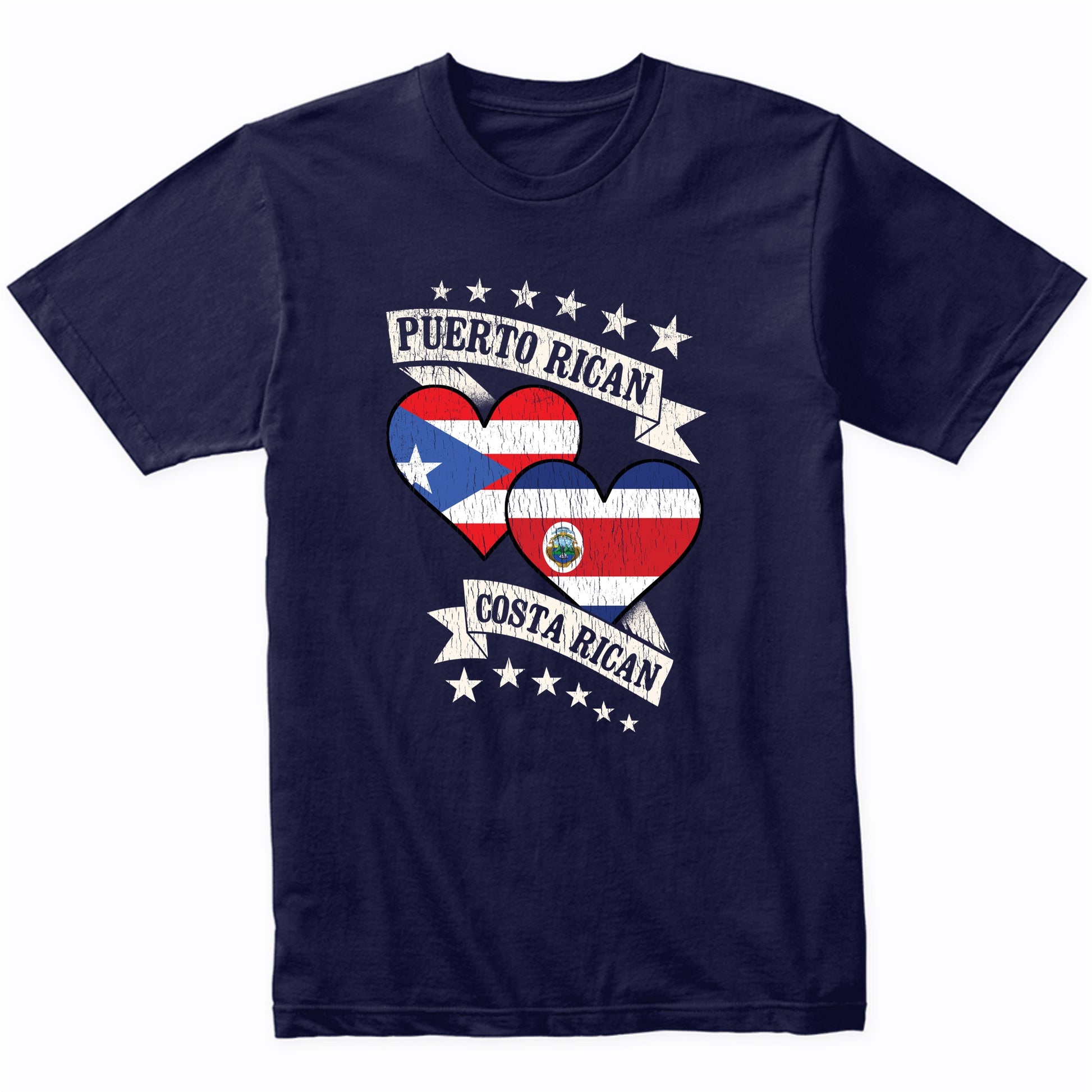 Puerto Rican Costa Rican Heart Flags Puerto Rico Costa Rica T-Shirt ...
