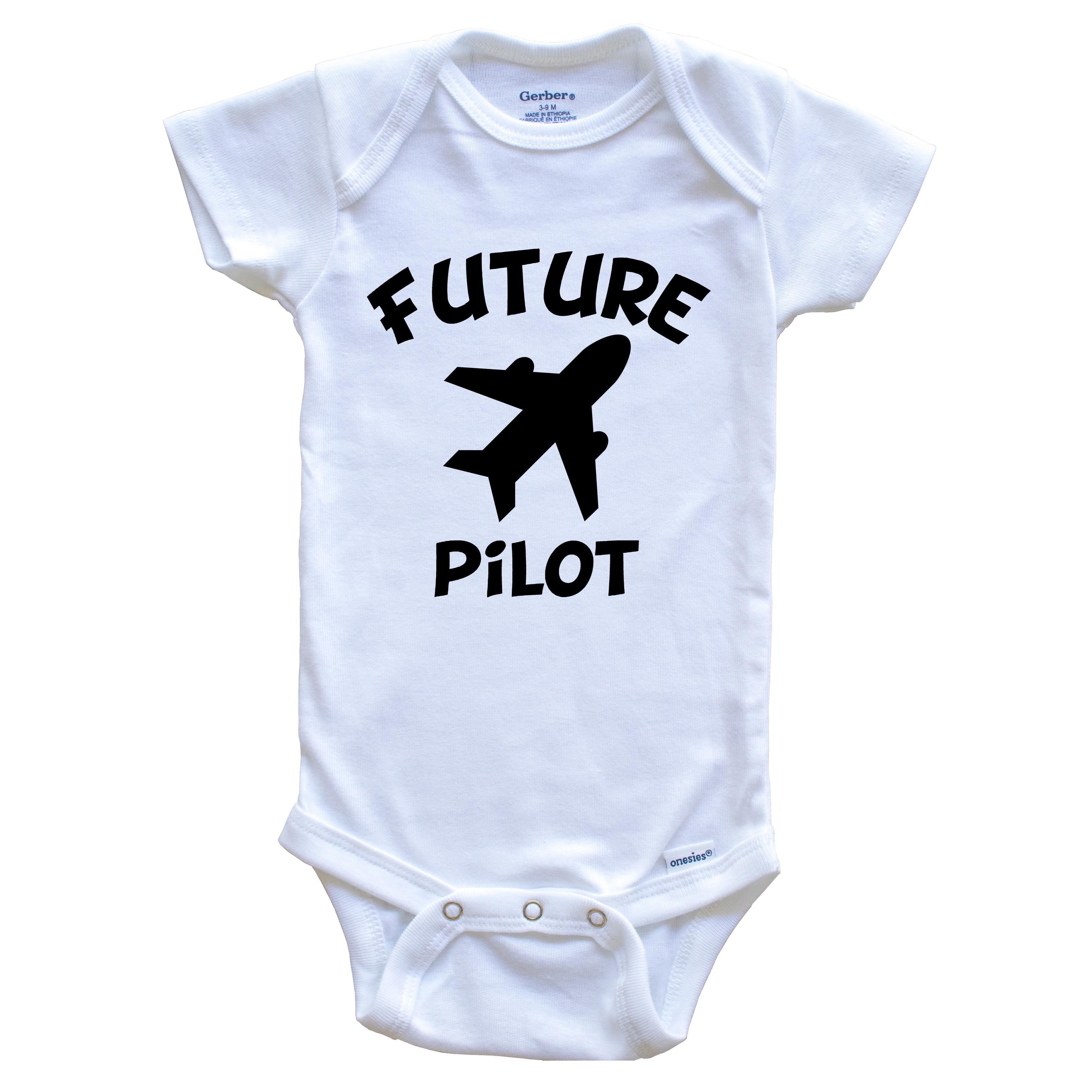 Future Pilot Cute Airplane Baby Onesie - One Piece Baby Bodysuit ...