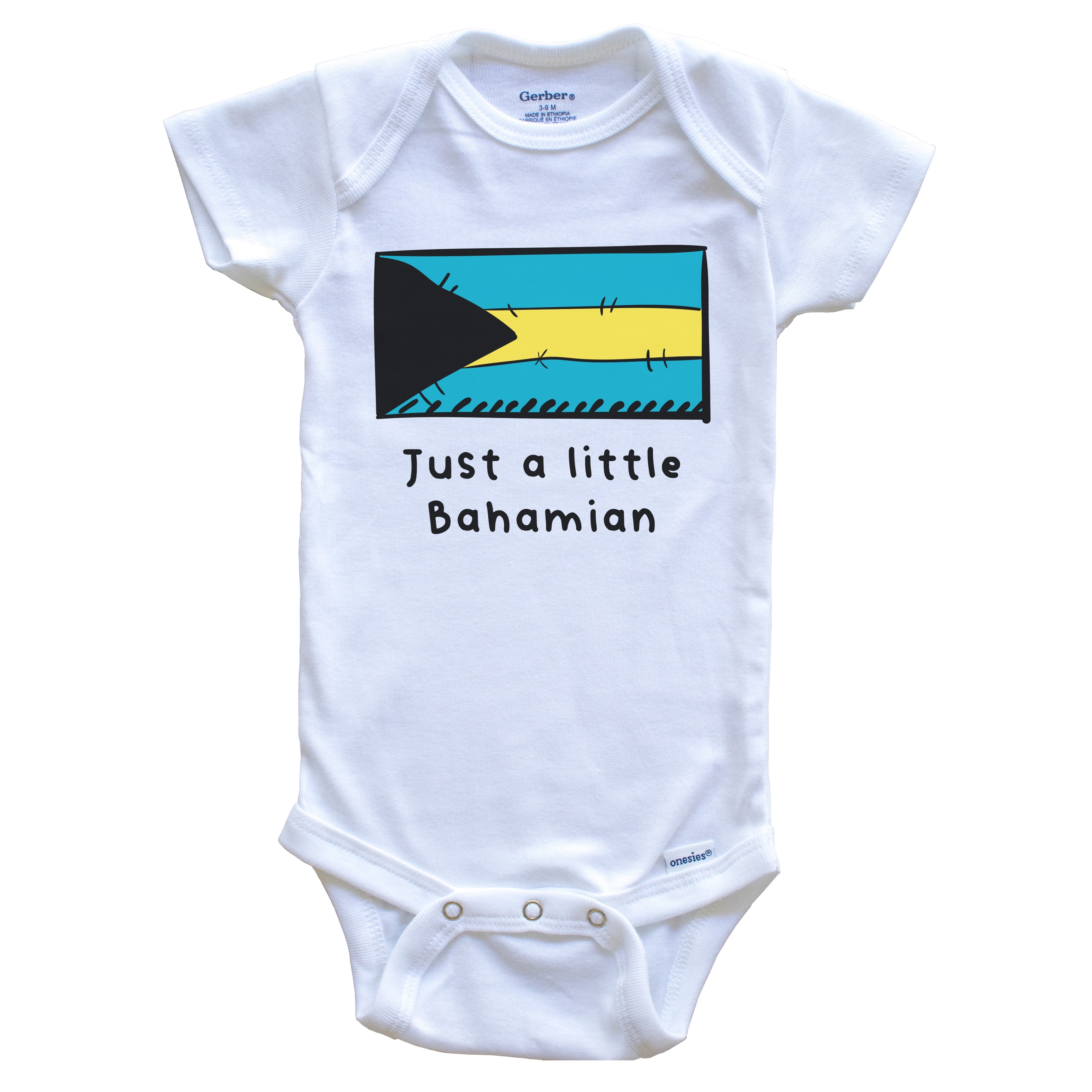 Just A Little Bahamian Funny Cute Bahamas Flag Baby Onesie – Really ...