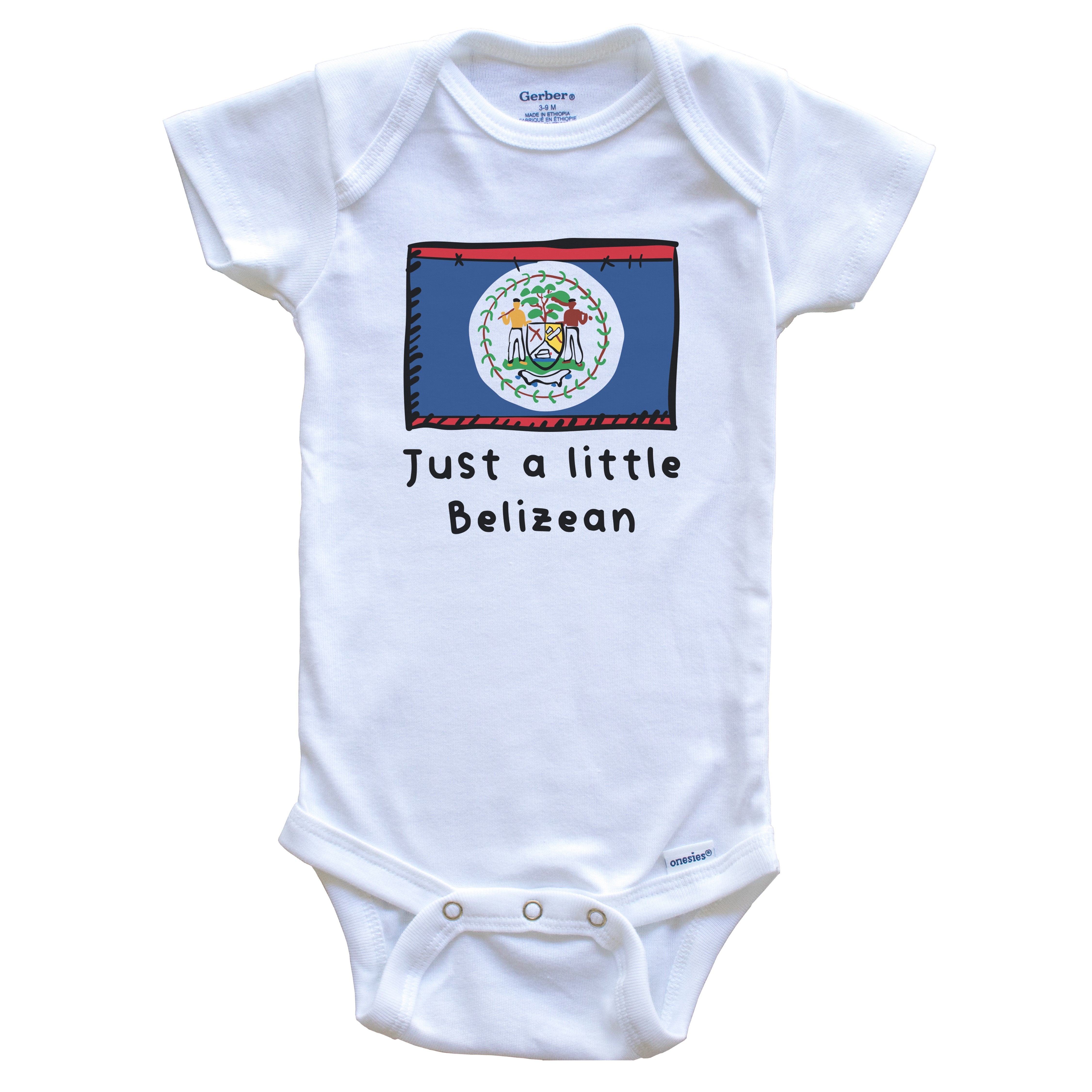 Just A Little Belizean Funny Cute Belize Flag Baby Onesie – Really ...