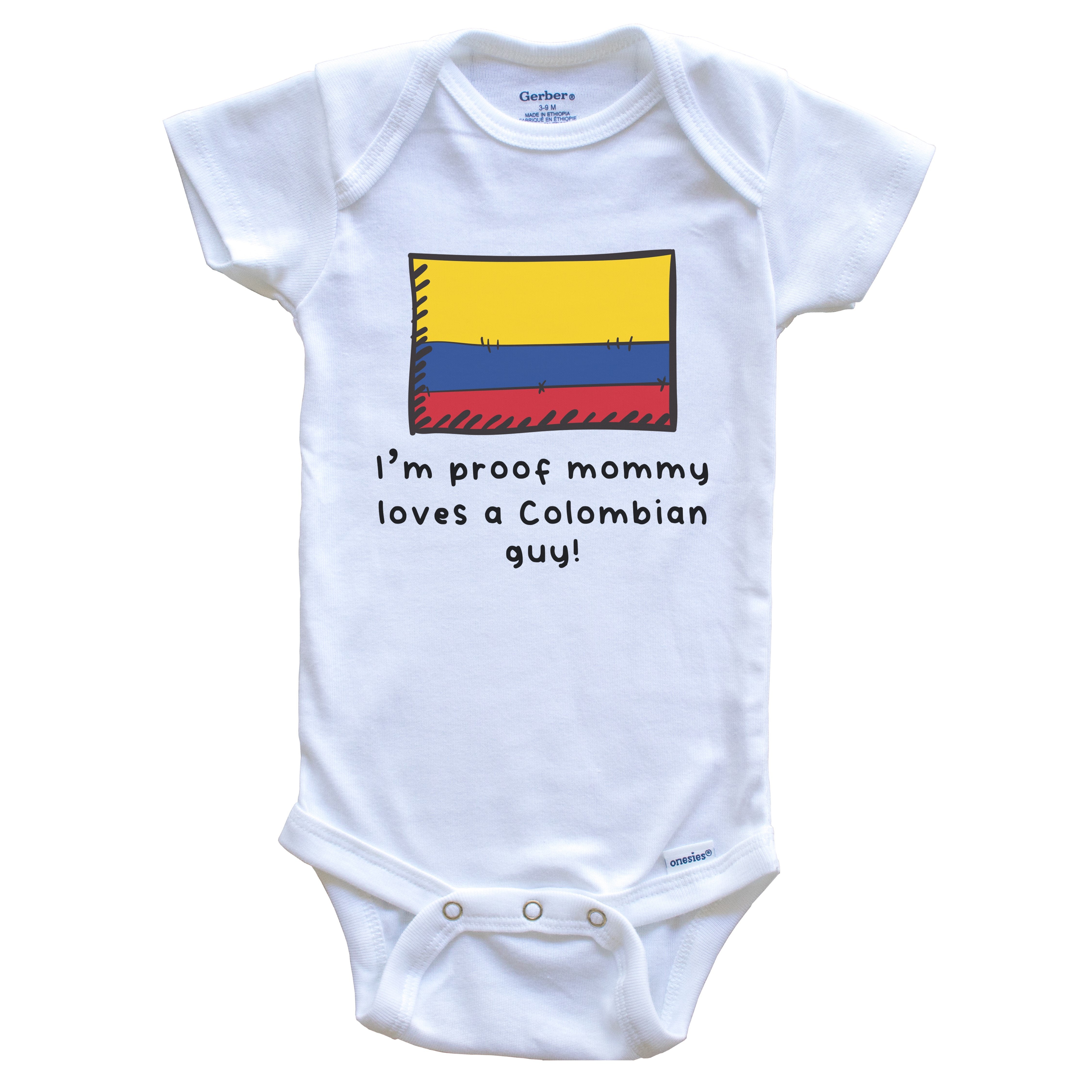 I'm Proof Mommy Loves A Colombian Guy Colombia Flag Baby Onesie ...