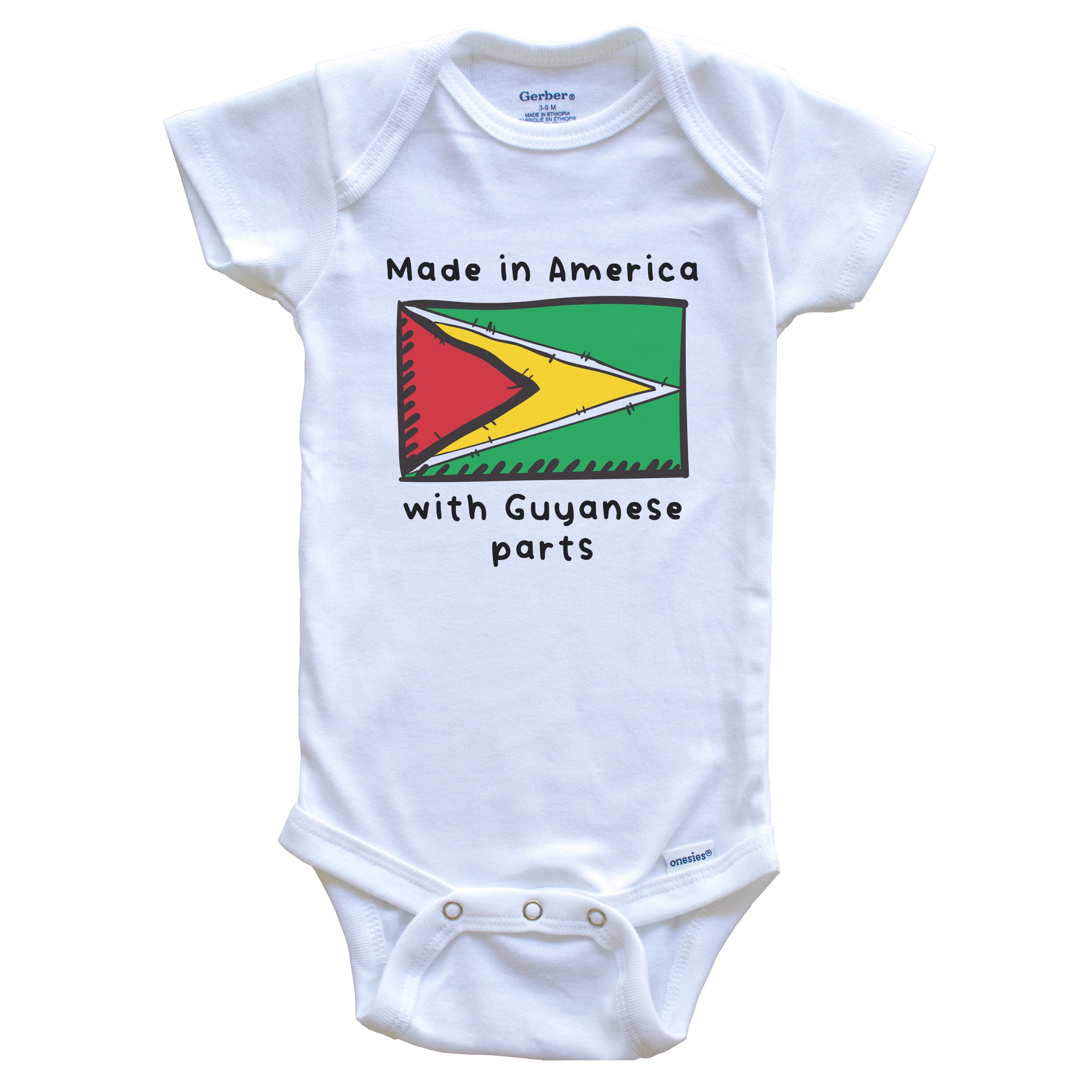 Made In America With Guyanese Parts Guyana Flag Baby Onesie – Really ...