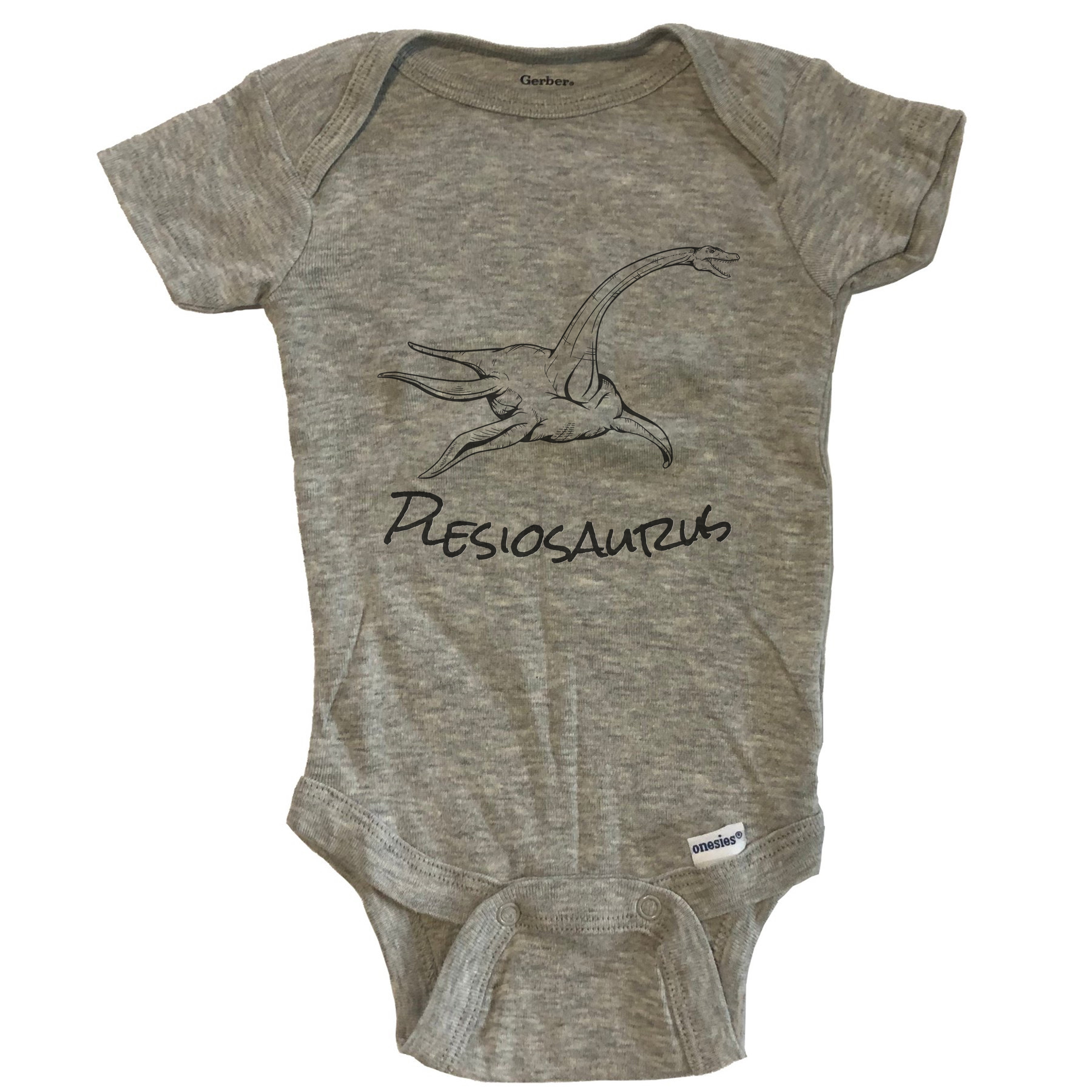 Plesiosaurus Sketch Cool Prehistoric Animal Dinosaur Baby Onesie – Really Awesome Shirts