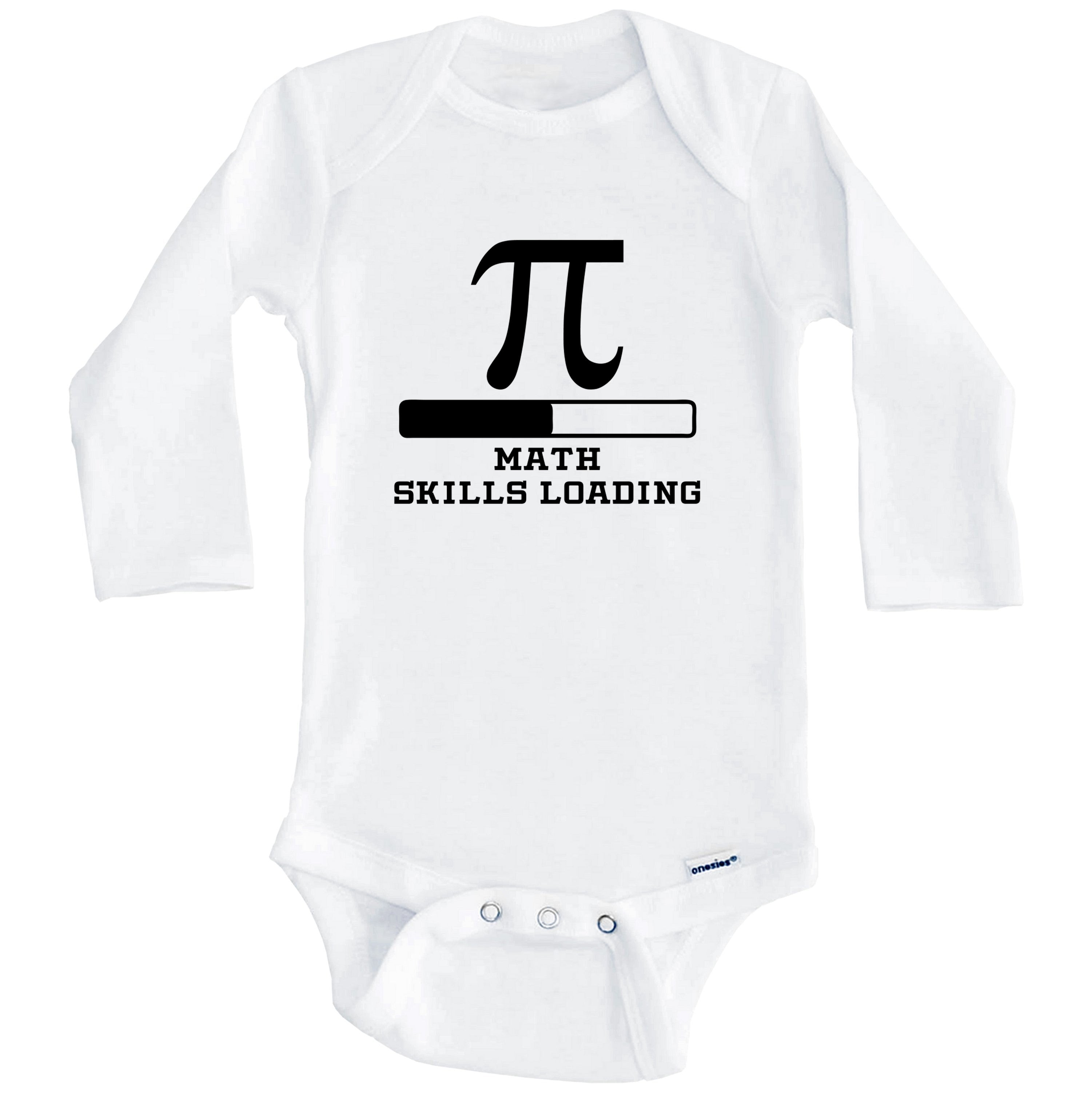 Math Skills Loading Funny Mathlete Humor Baby Onesie (Long Sleeves ...