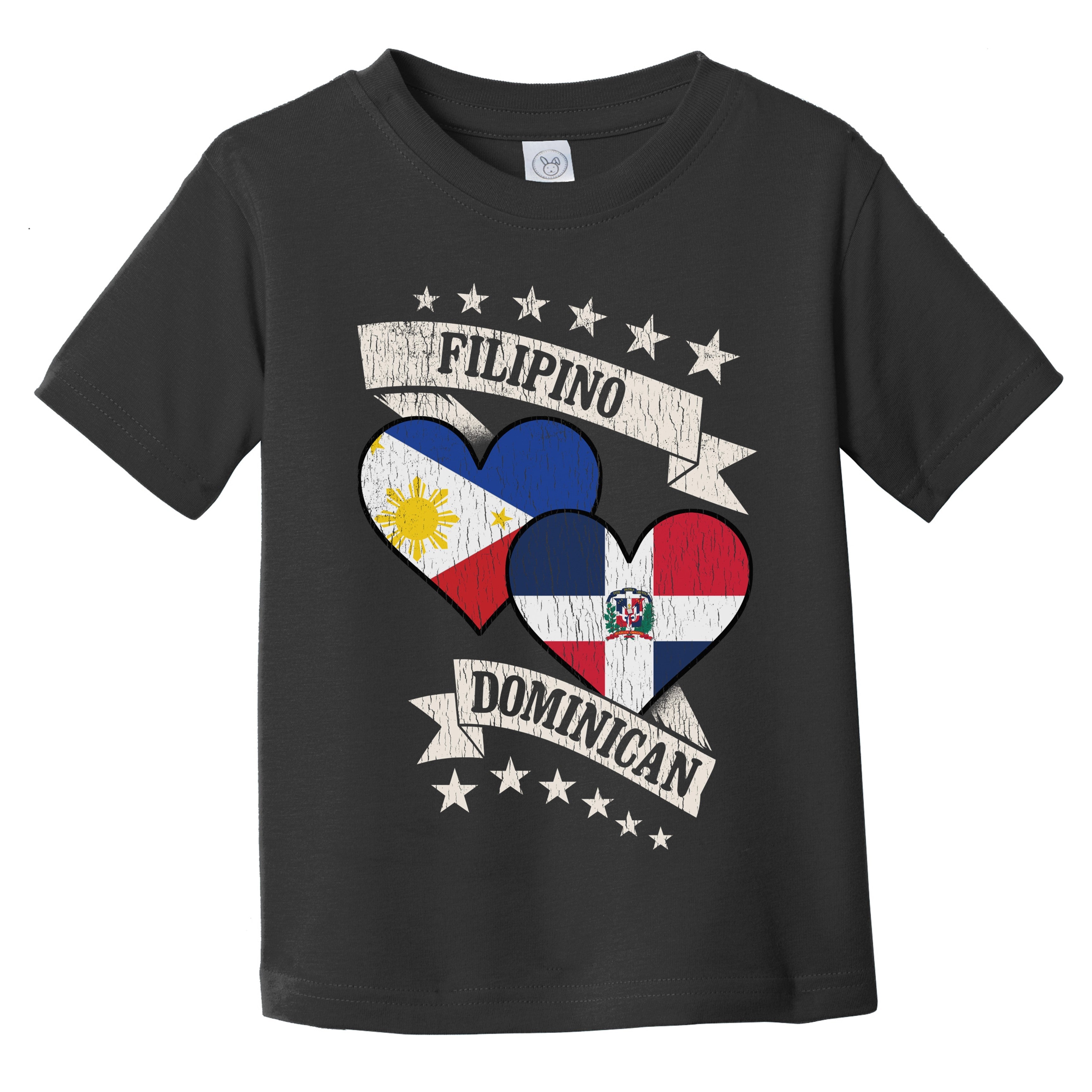 Filipino Dominican Heart Flags Philippines Dominican Republic Infant T ...